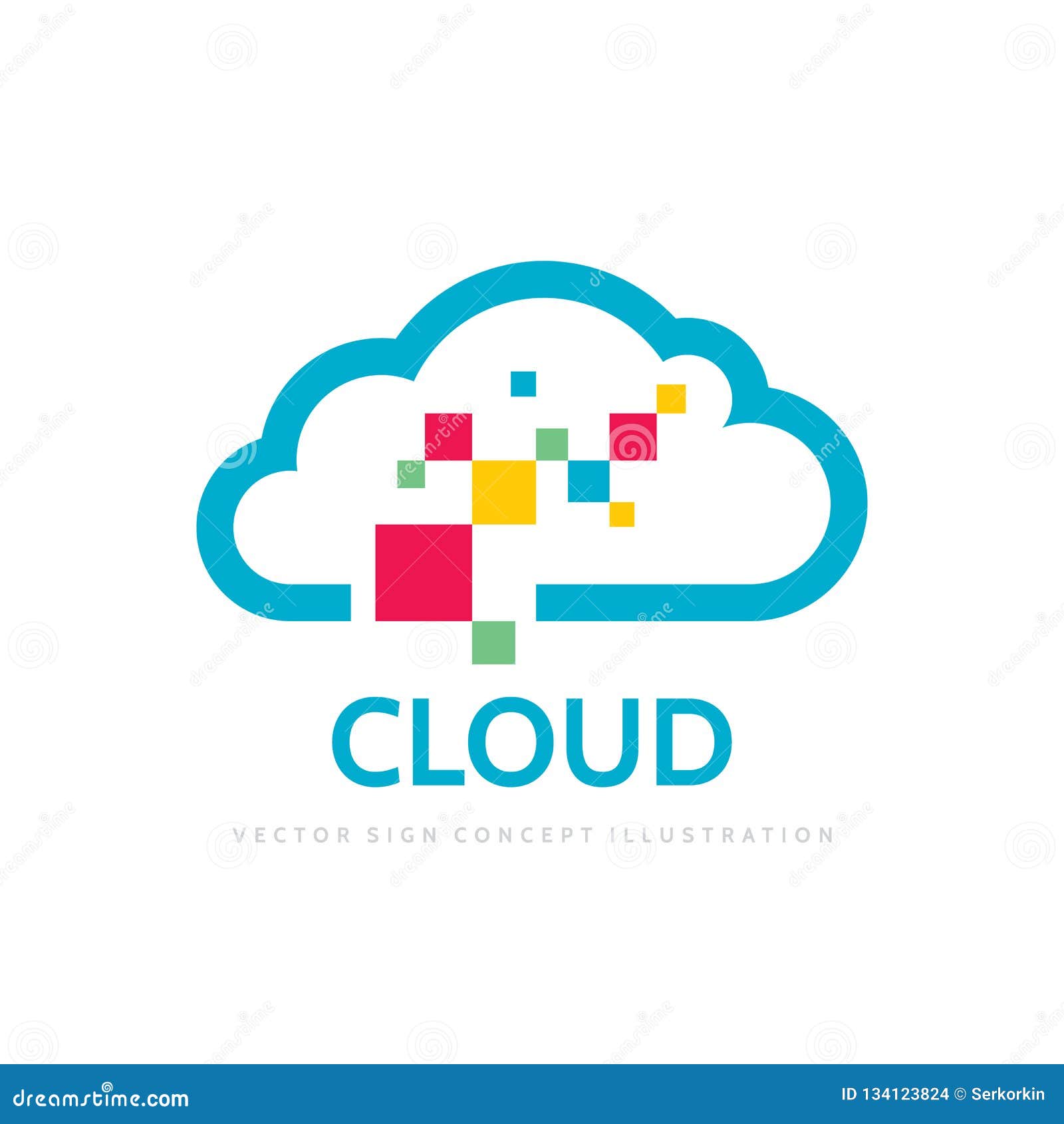 Cloud Service - Vector Logo Template Concept Illustration. Data Storage ... Cloud Service - Vector Logo Template Concept Illustration. Data Storage ...