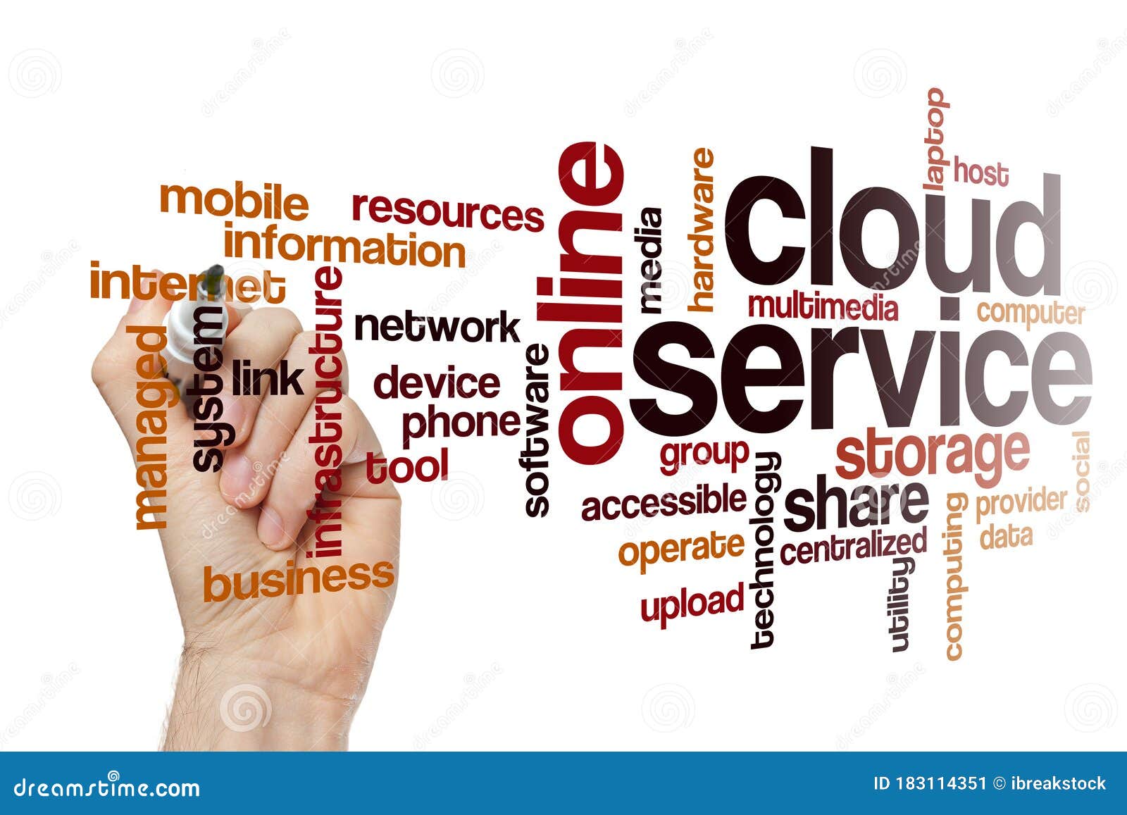 Cloud Service Word Cloud Concept Stock Illustration - Illustration of ...