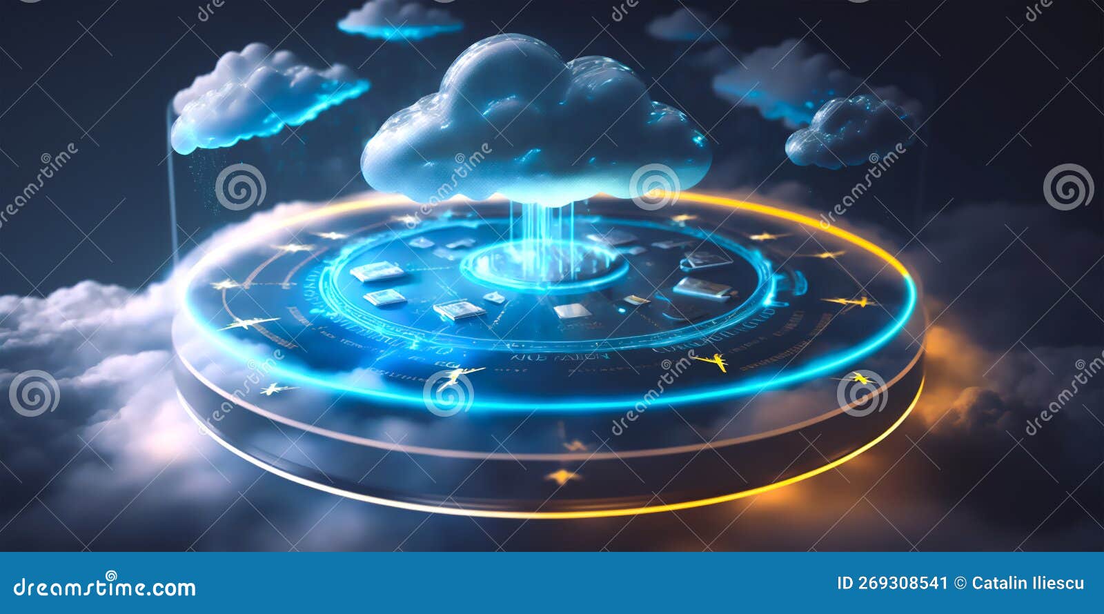 Cloud Services Powered by Artificial Intelligence, Futuristic Storage ...