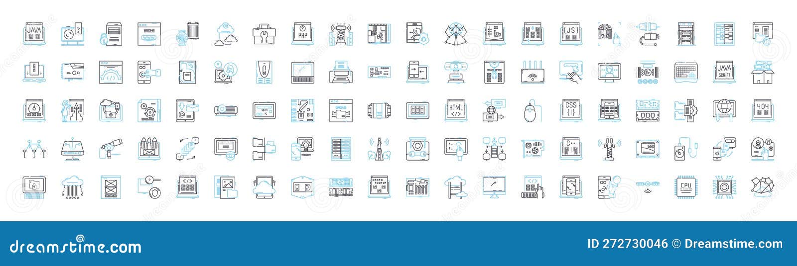 Cloud Services Vector Line Icons Set. Cloud, Services, Computing ...