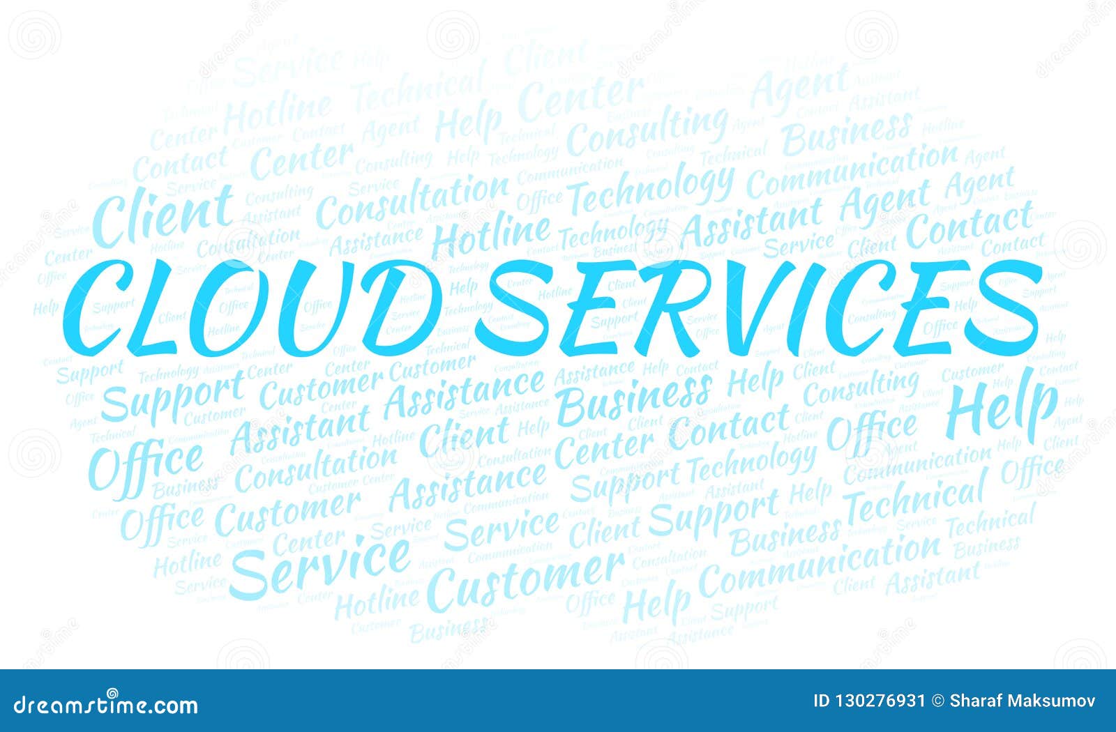 Cloud Services word cloud. stock illustration. Illustration of text ...