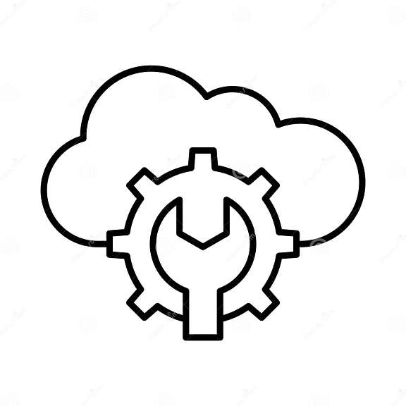 Cloud, Setting, Gear, Maintenance , Cloud Setting Icon Stock Vector - Illustration of software ...