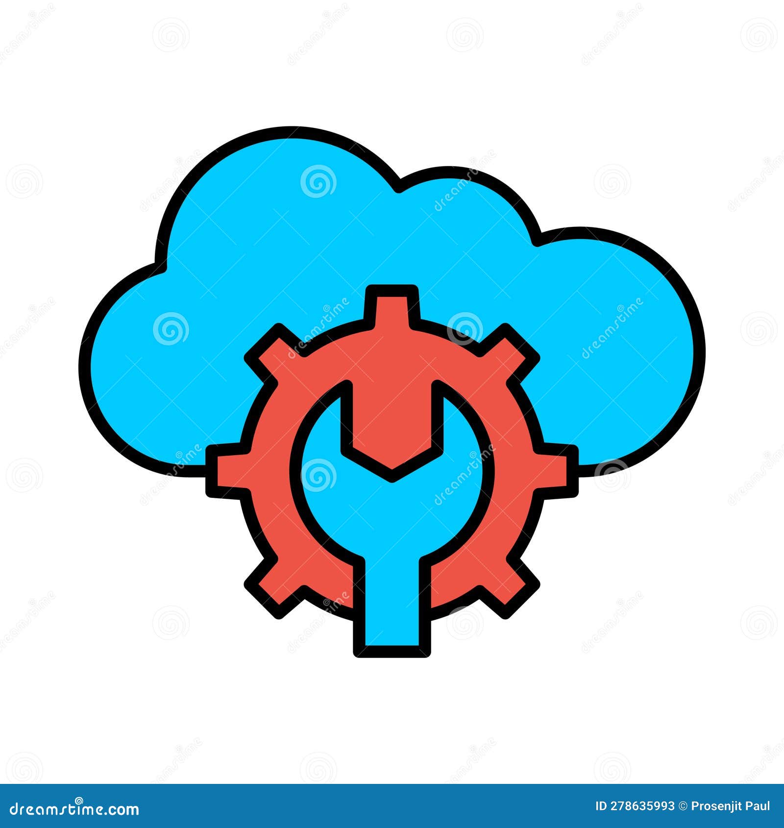 Cloud, Setting, Gear, Maintenance , Cloud Setting Icon Stock Vector - Illustration of system ...