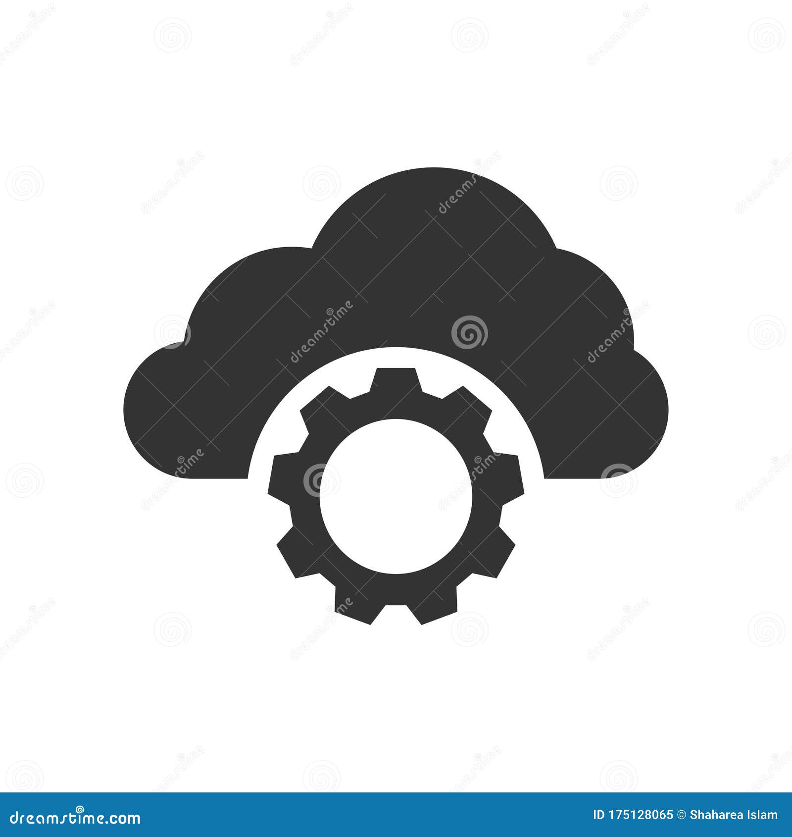 Cloud Setting Icon stock vector. Illustration of icon - 175128065