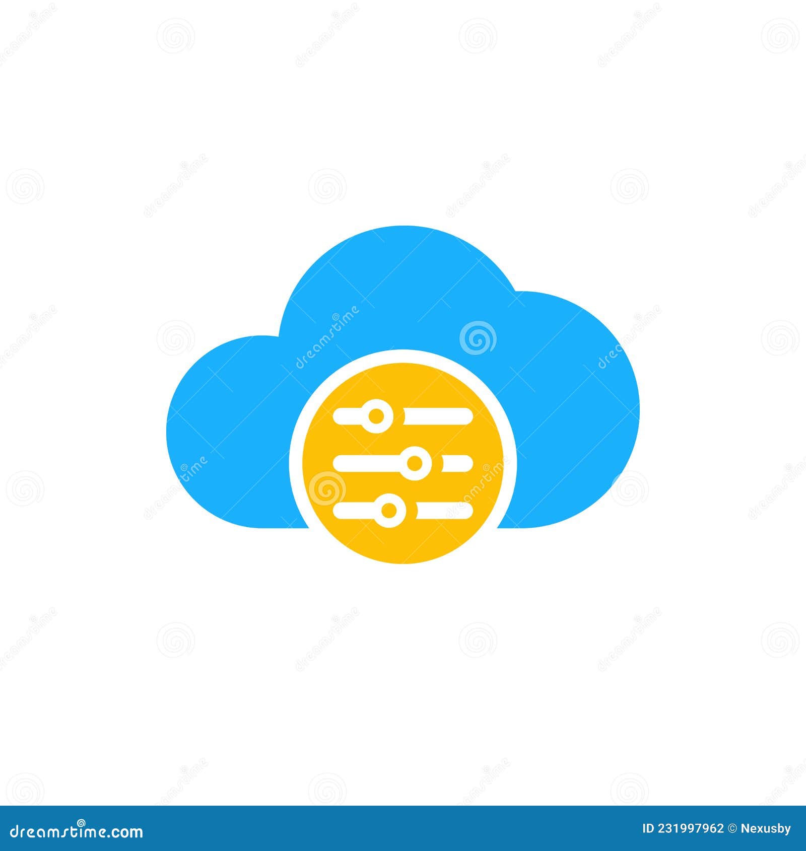 Cloud Settings or Hosting Configuration Icon Stock Vector ...