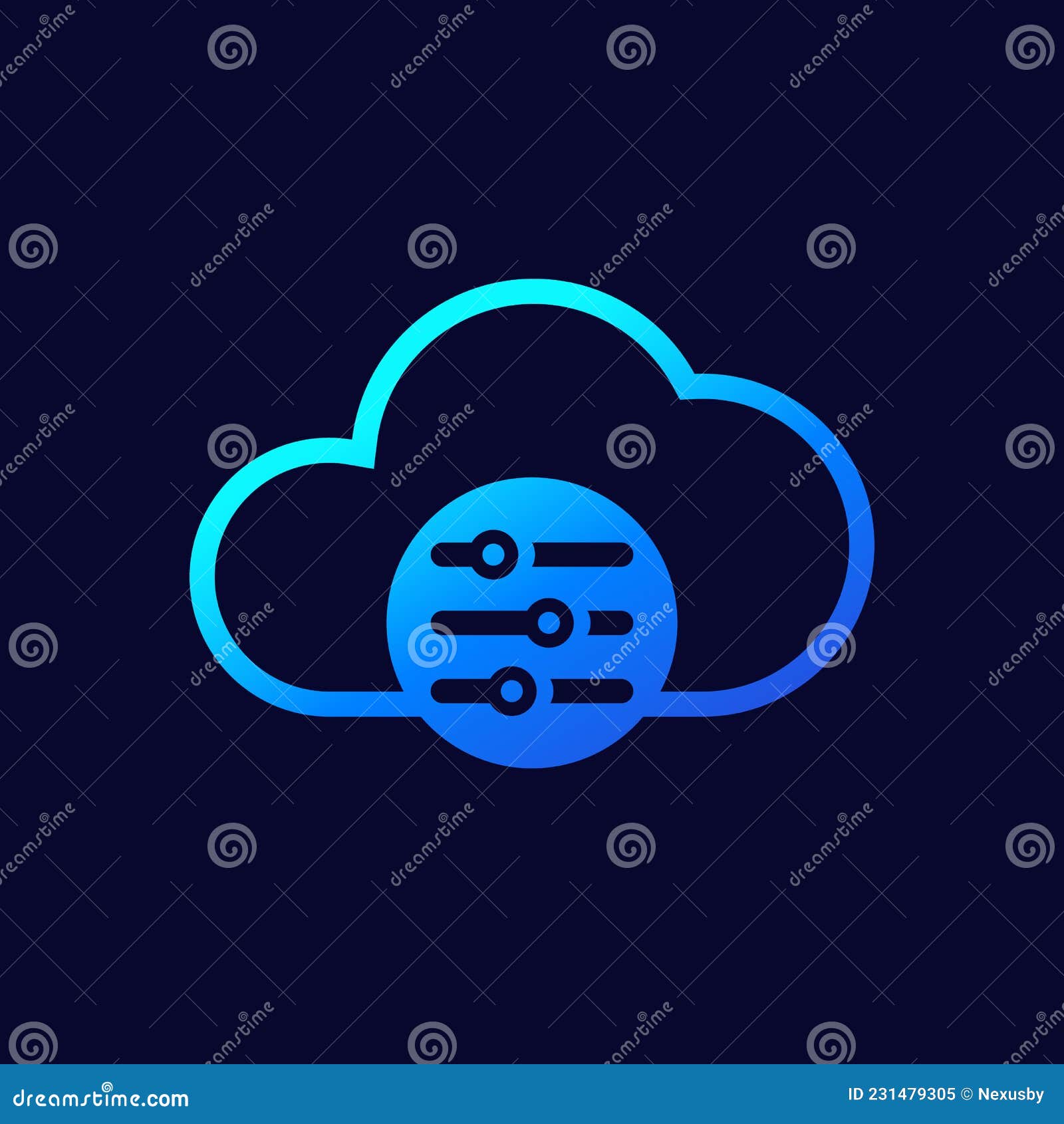 Cloud Settings or Hosting Configuration Icon Stock Vector - Illustration of tech, logo: 231479305