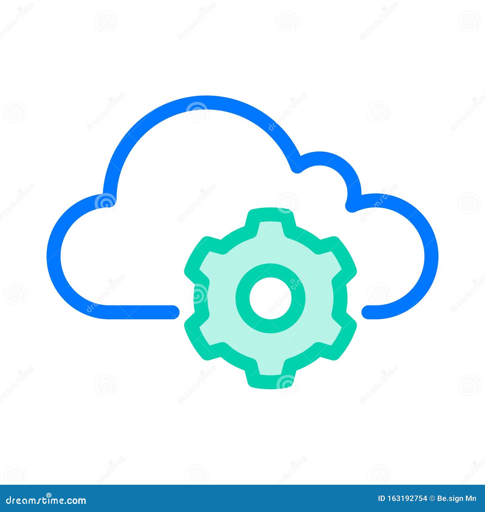 Cloud Settings Icon. Cloud Computing Icon. Simple Outline Filled Icon ...