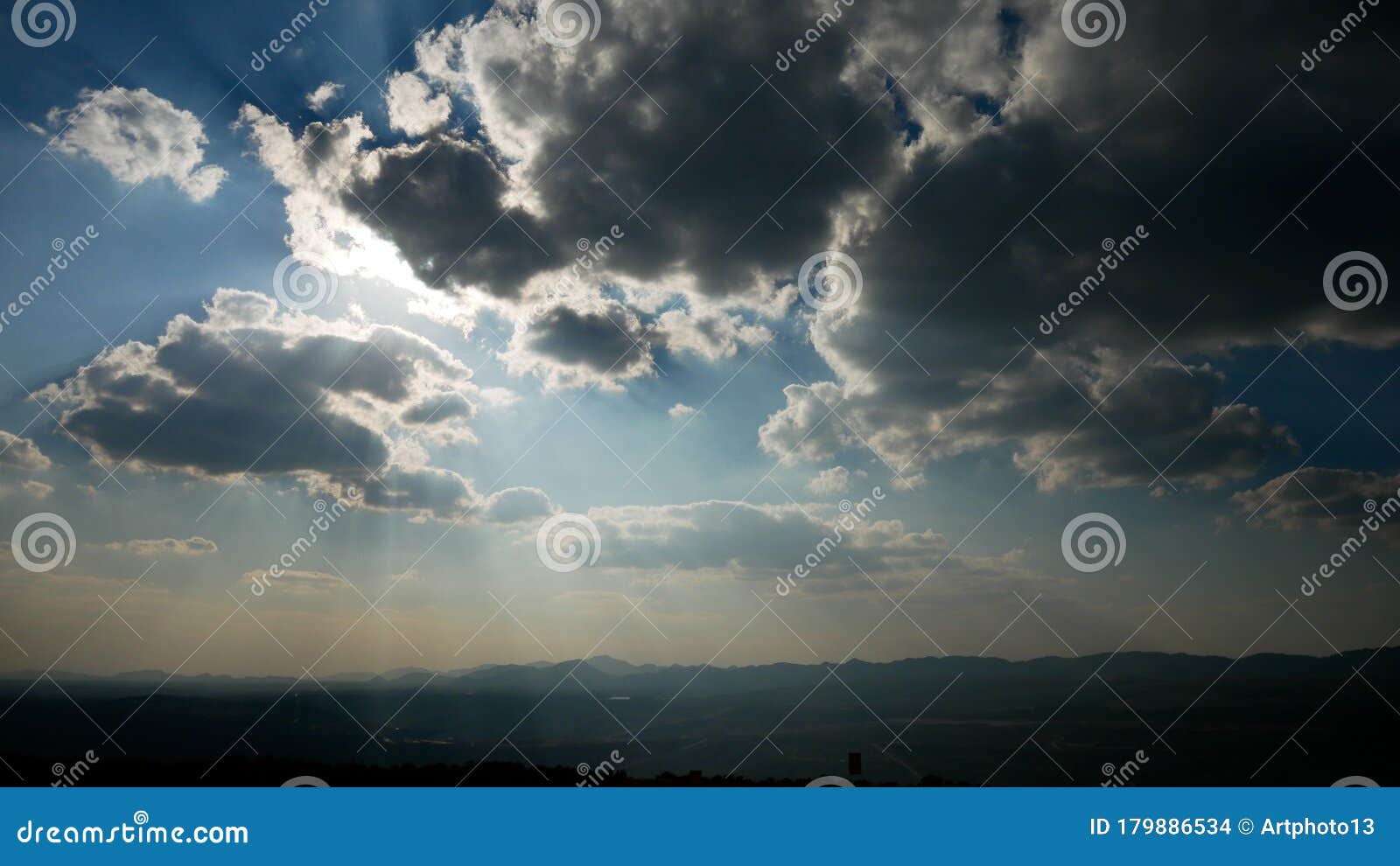 Cloud Shading Sunlight Beautiful Evening Sunset Stock Photo - Image of ...