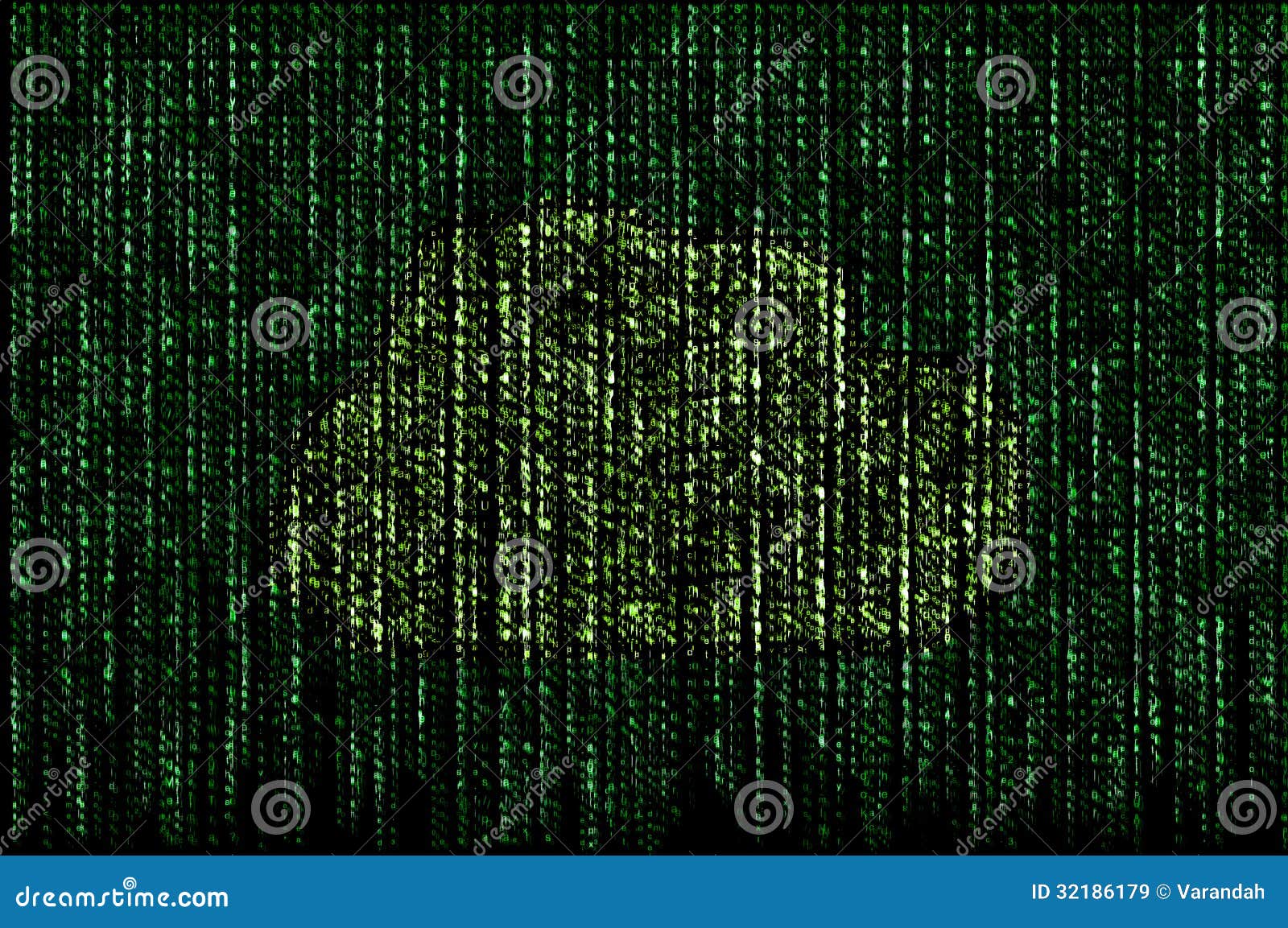 Cloud Shape in Digital Matrix Stock Image - Image of database, digital ...