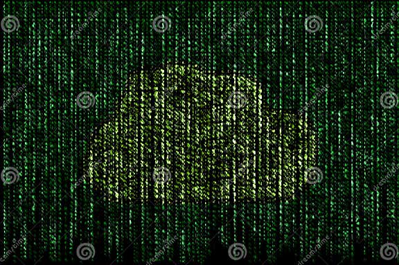 Cloud Shape in Digital Matrix Stock Image - Image of database, digital ...