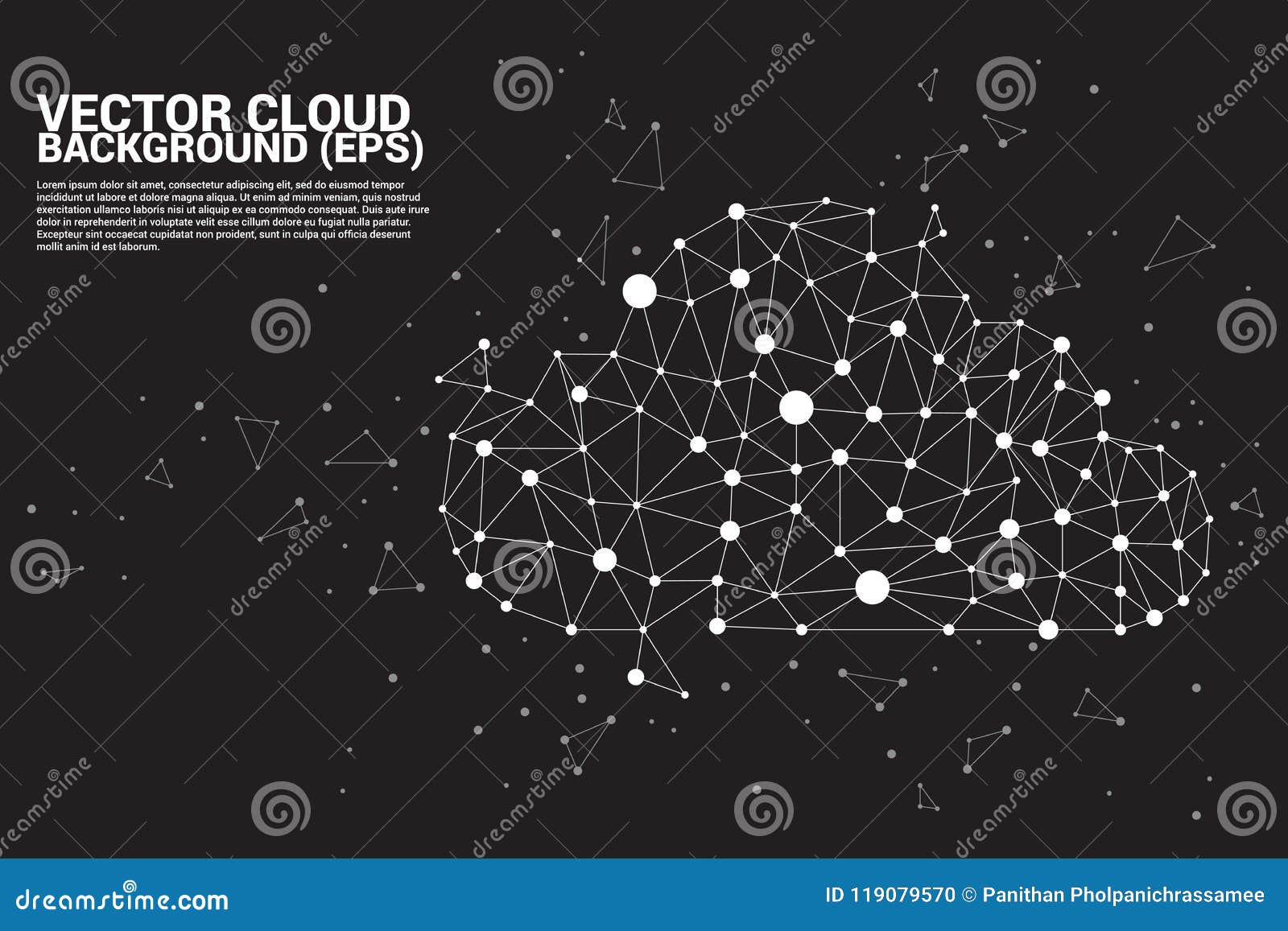 Cloud Computing Network Concept Polygon Dot Connected Line : Concept of Cloud Server, Storage ...