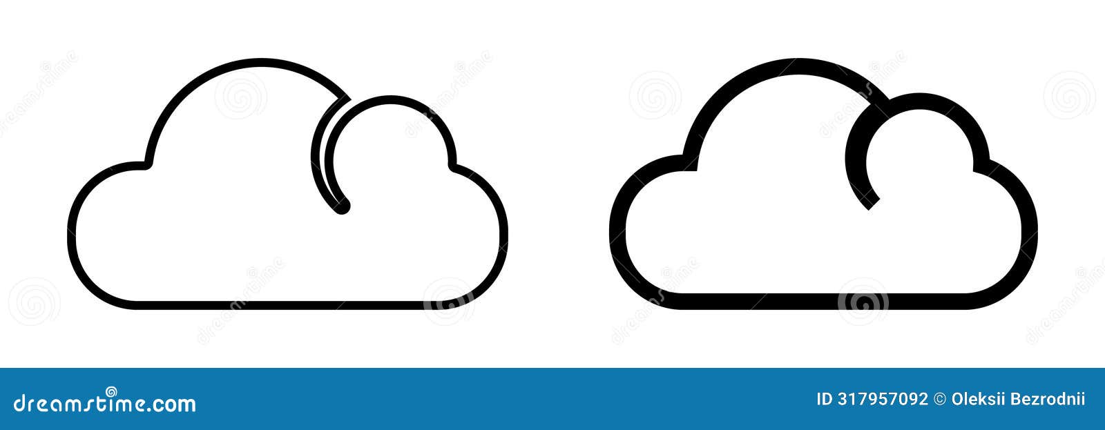 Cloud Shape Icons. Line Cloud Sky Logo Stock Vector - Illustration of ...