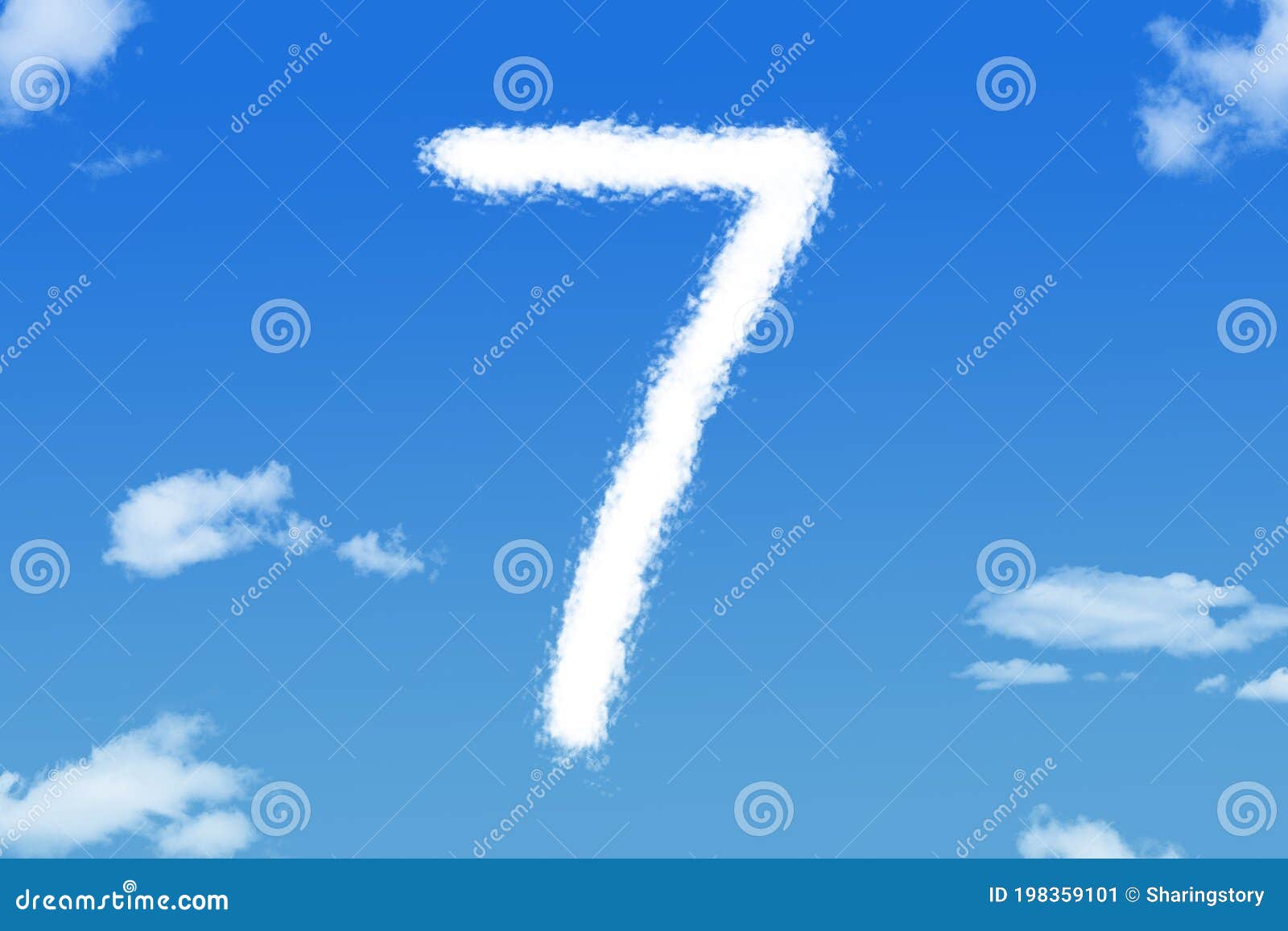 Cloud Shape of Number Seven Stock Illustration - Illustration of shape ...