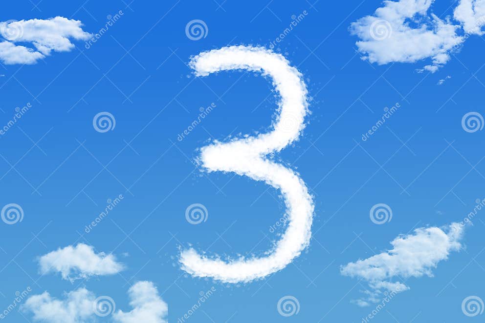 Cloud Shape of Number Three Stock Photo - Image of beautiful, shape ...