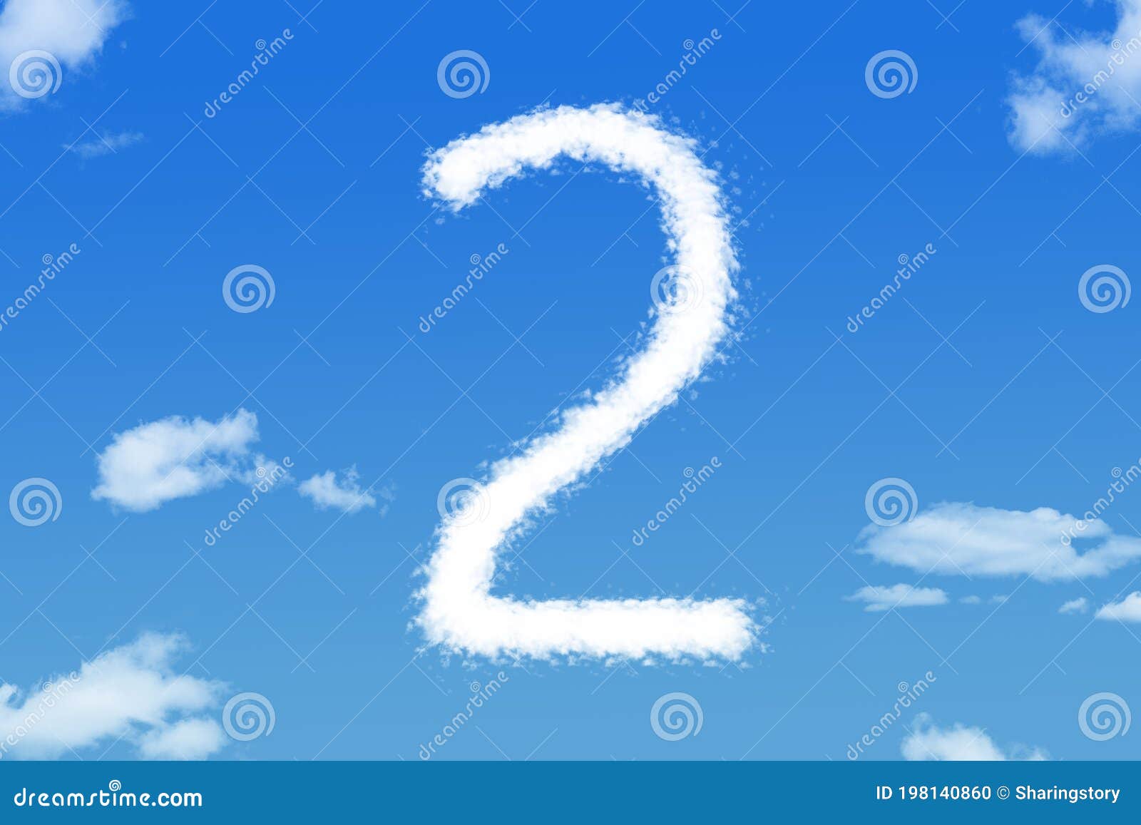 Cloud shape of number two stock photo. Image of nature - 198140860