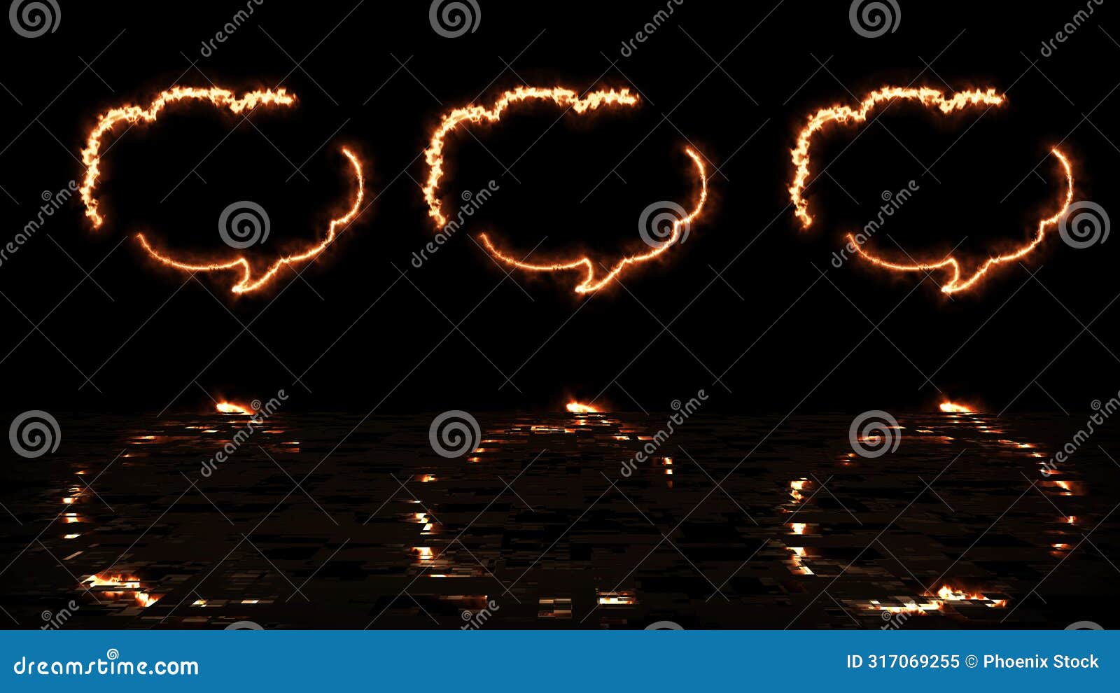 Cloud Shape Text Msg Icon Animation Reflective Black Bg. Stock ...