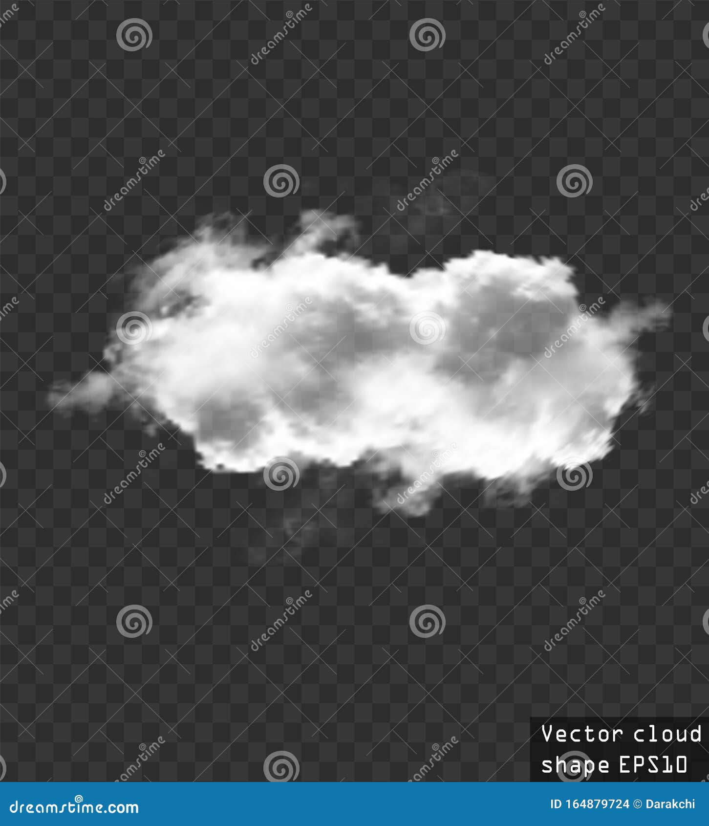 Cloud Shape Vector, Realistic Single Cloud Stock Vector - Illustration ...