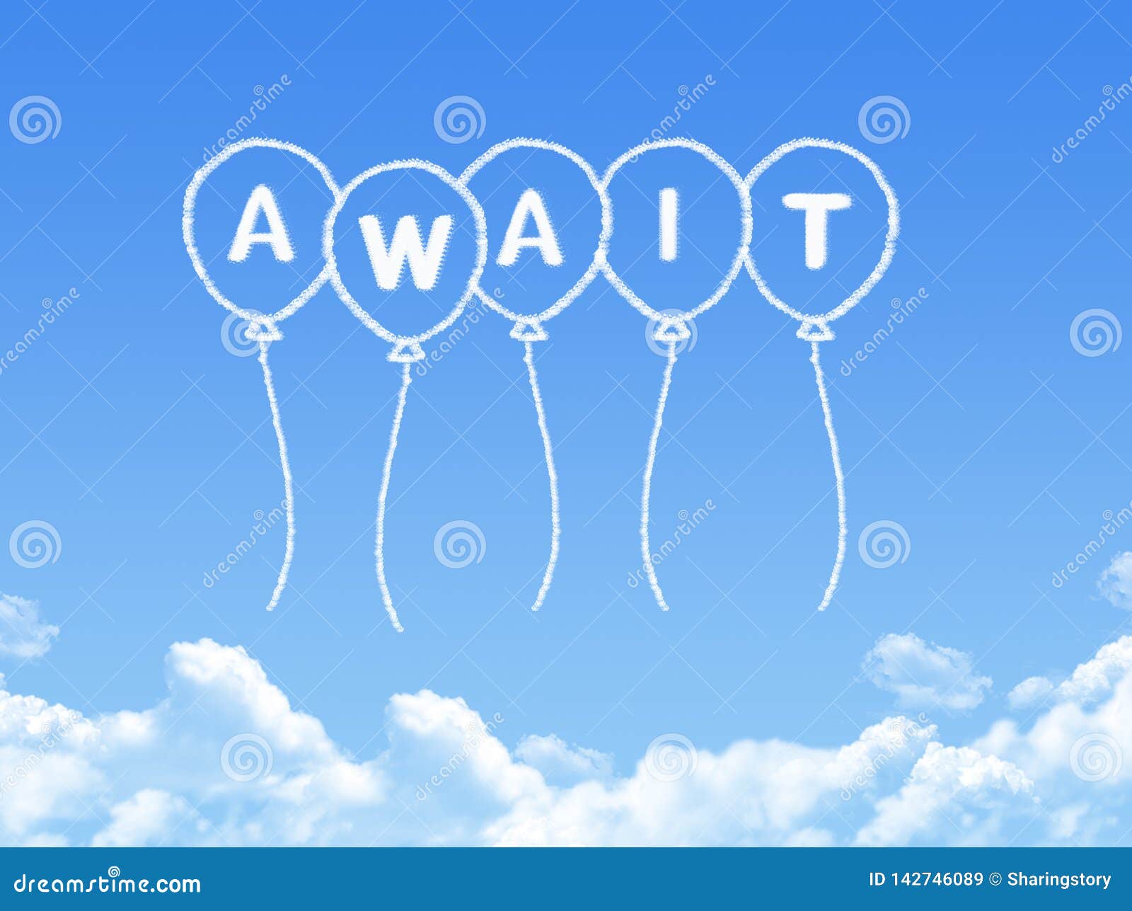 Cloud Shaped As Await Message Stock Illustration - Illustration of ...