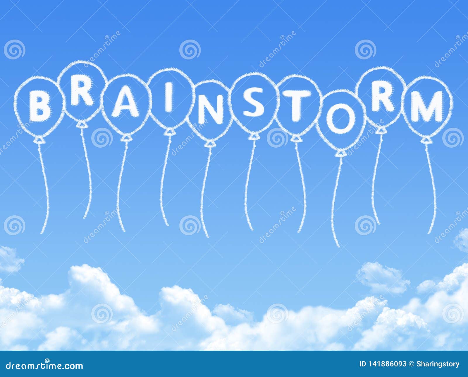 Cloud Shaped As Brainstorm Message Stock Illustration - Illustration of ...