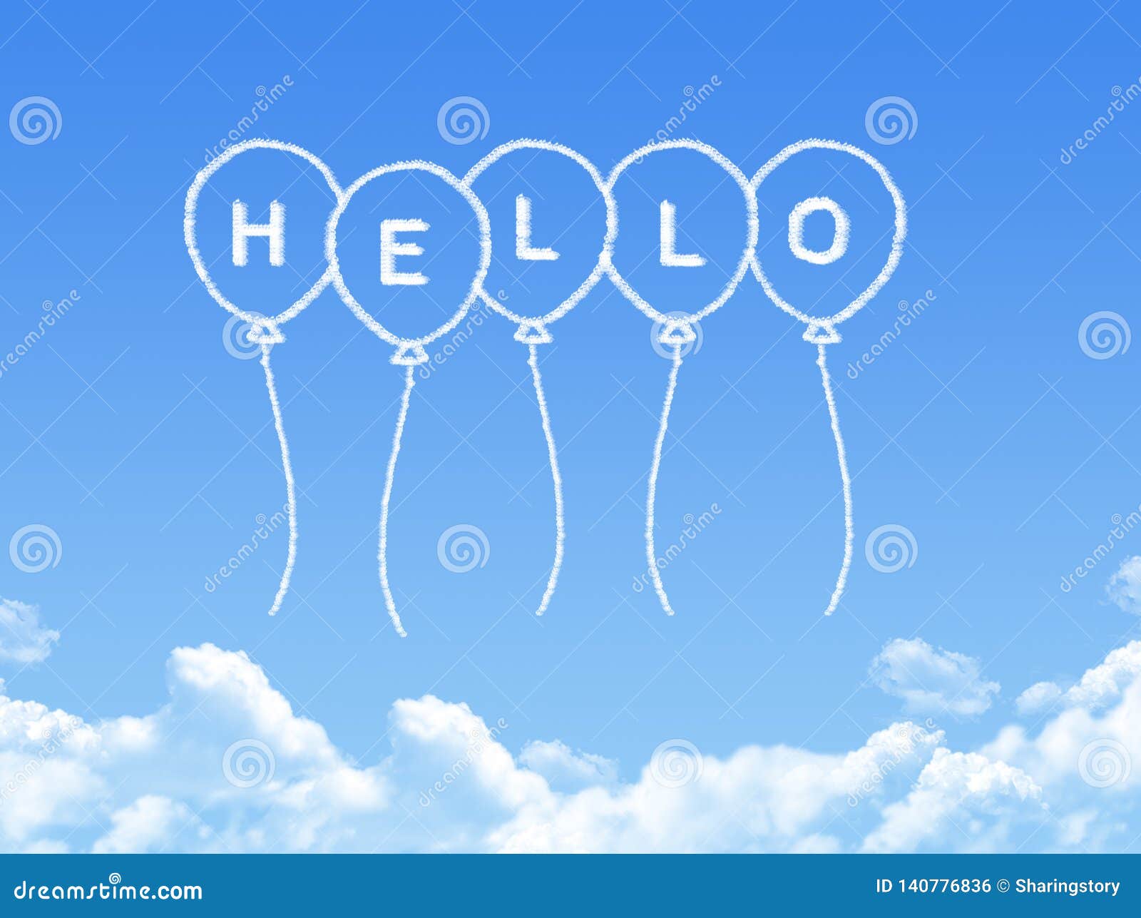 Cloud Shaped As Hello Message Stock Illustration - Illustration of ...