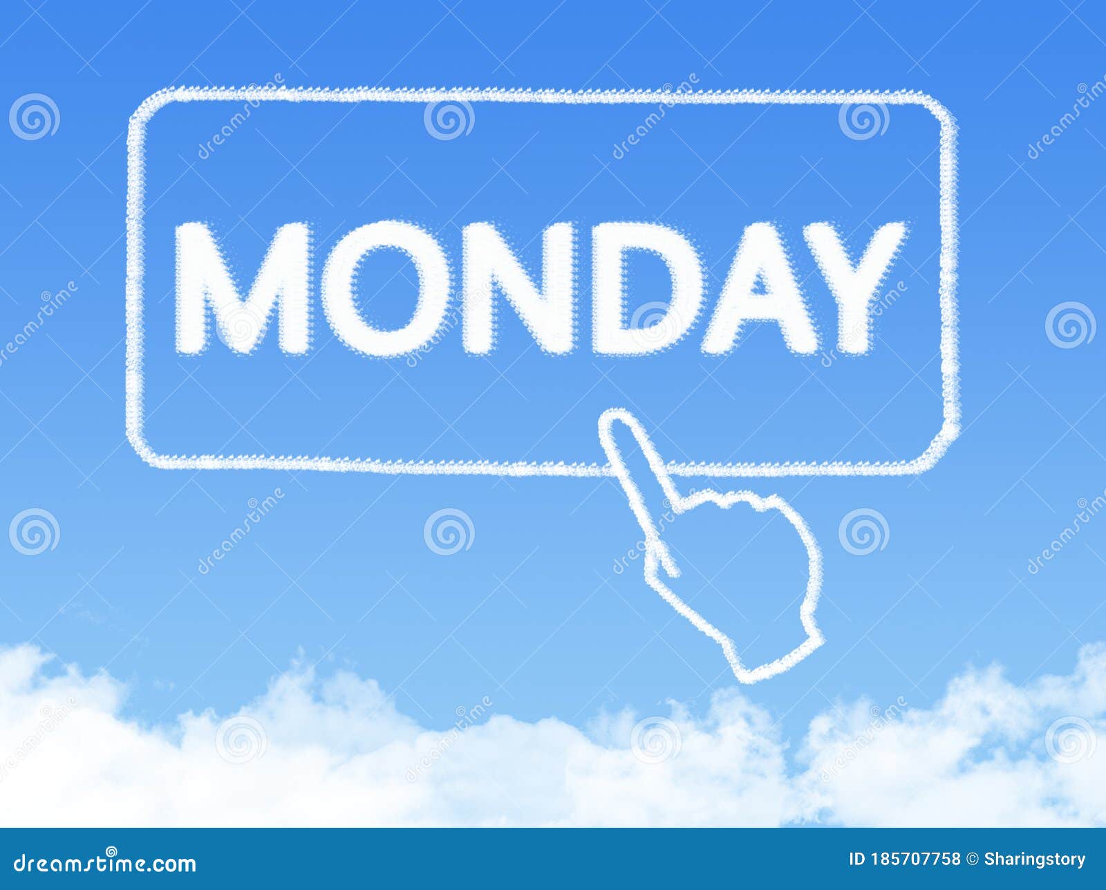 Cloud Shaped As Monday Message Stock Photo - Image of concepts, text ...