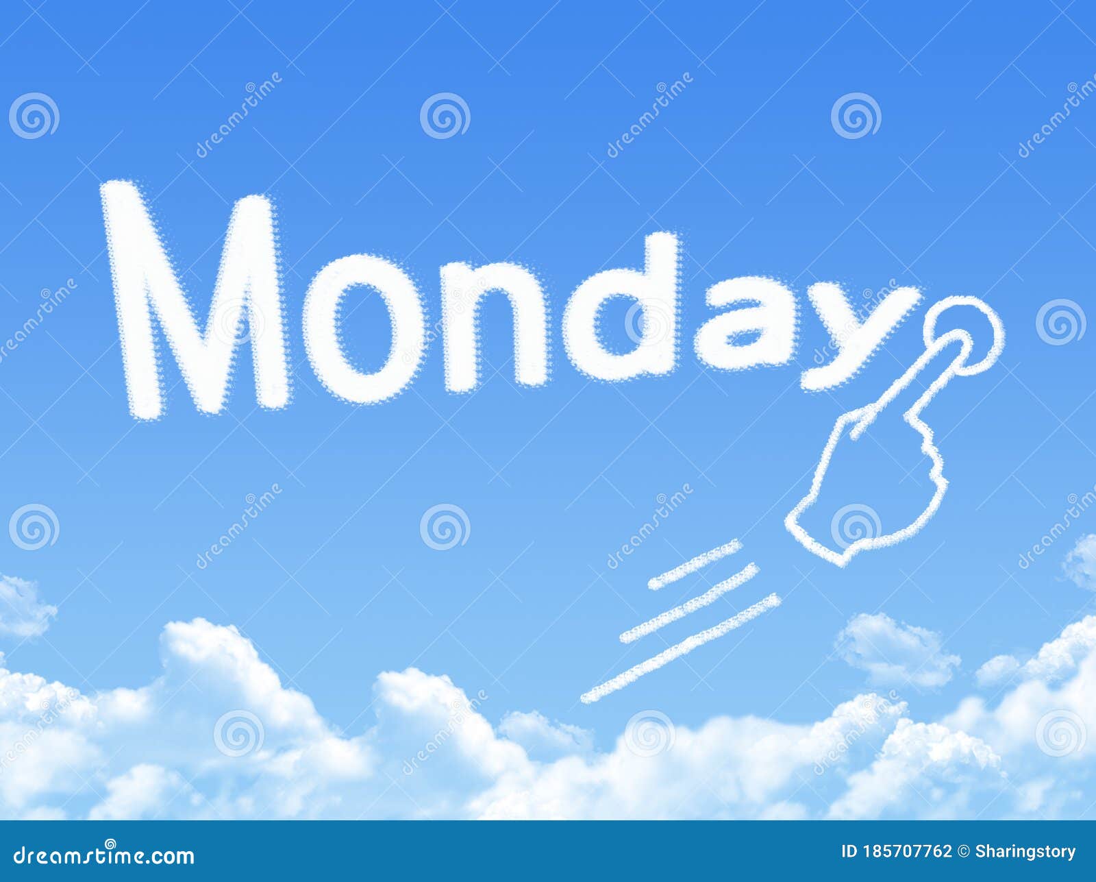 Cloud Shaped As Monday Message Stock Photo - Image of sign, post: 185707762