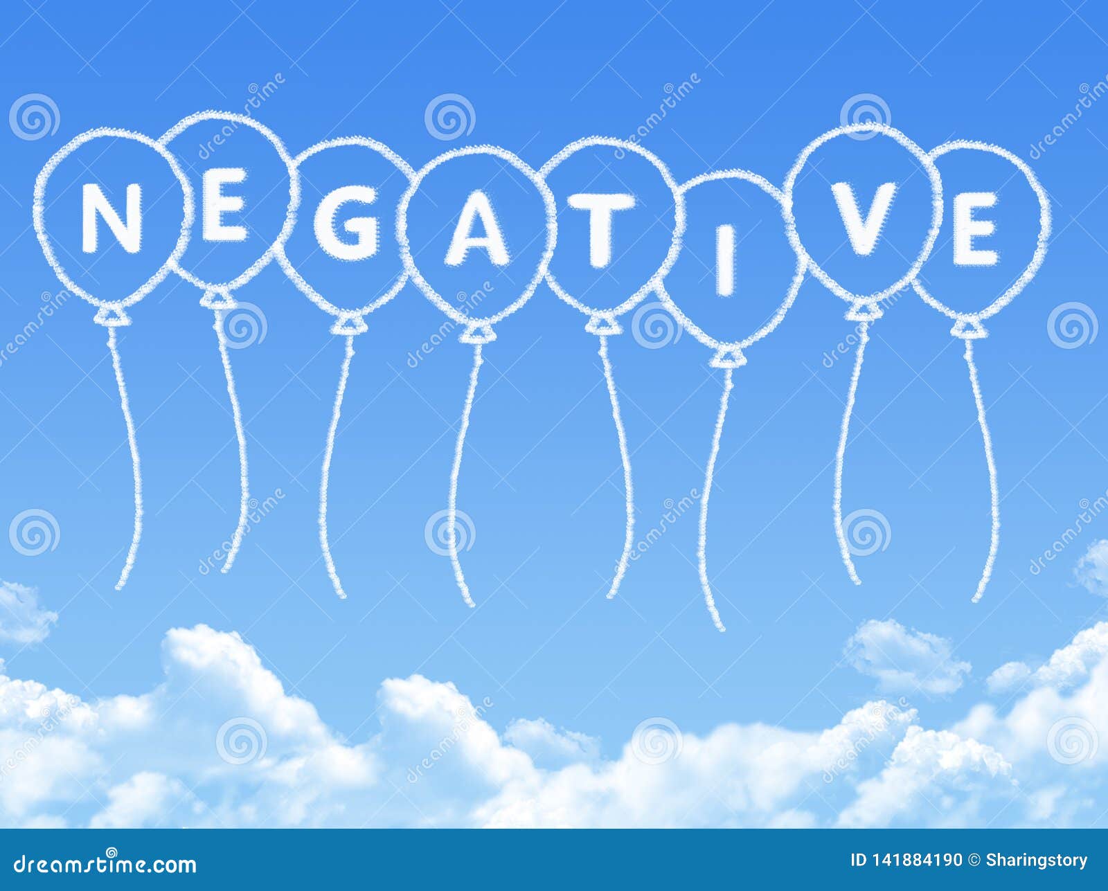 Cloud Shaped As Negative Message Stock Illustration - Illustration of ...