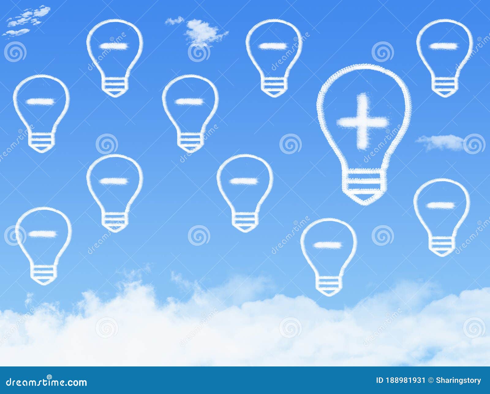 Cloud Shaped As Positive Thinking Stock Illustration - Illustration of ...