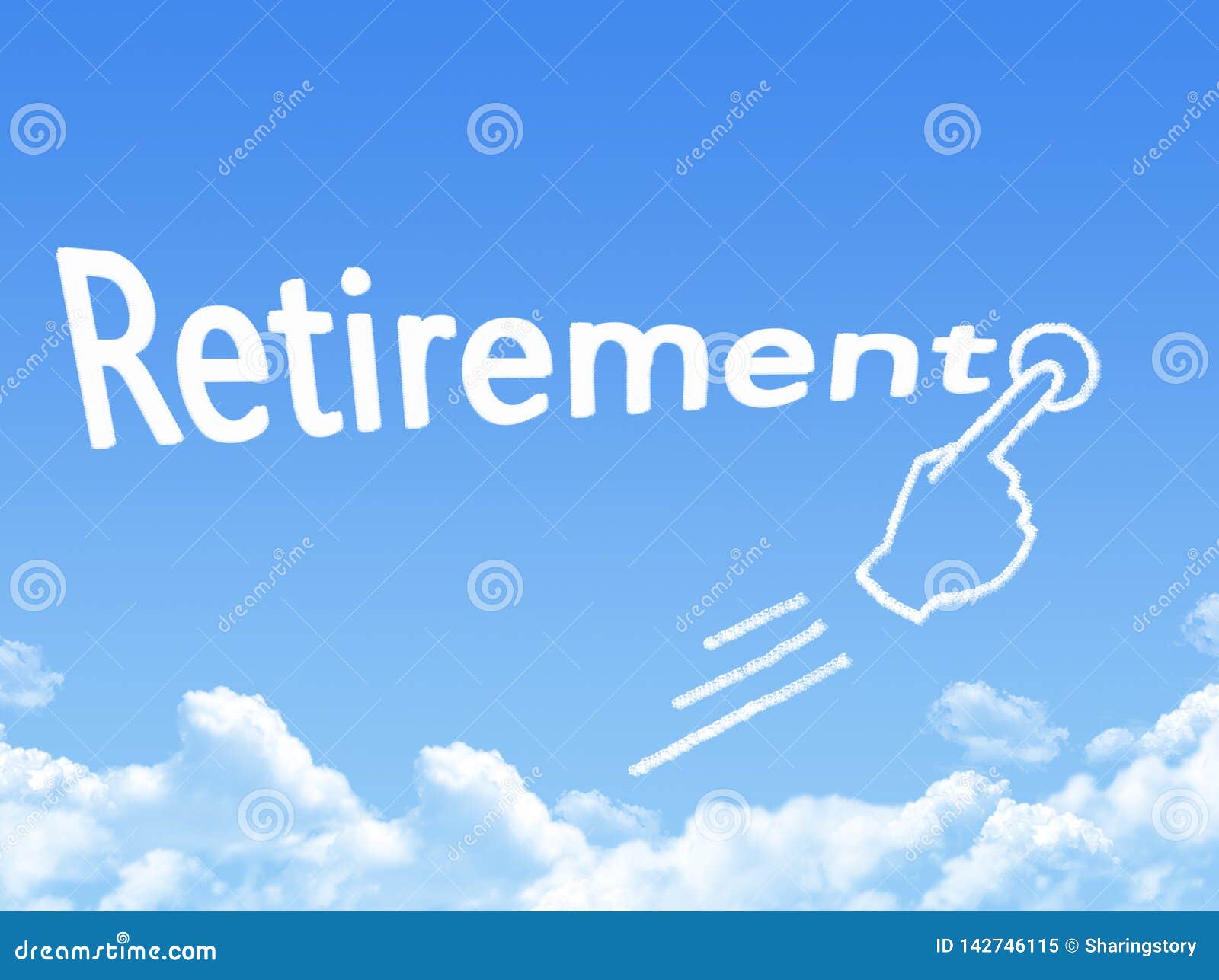 Cloud Shaped As Retirement Message Stock Illustration - Illustration of ...