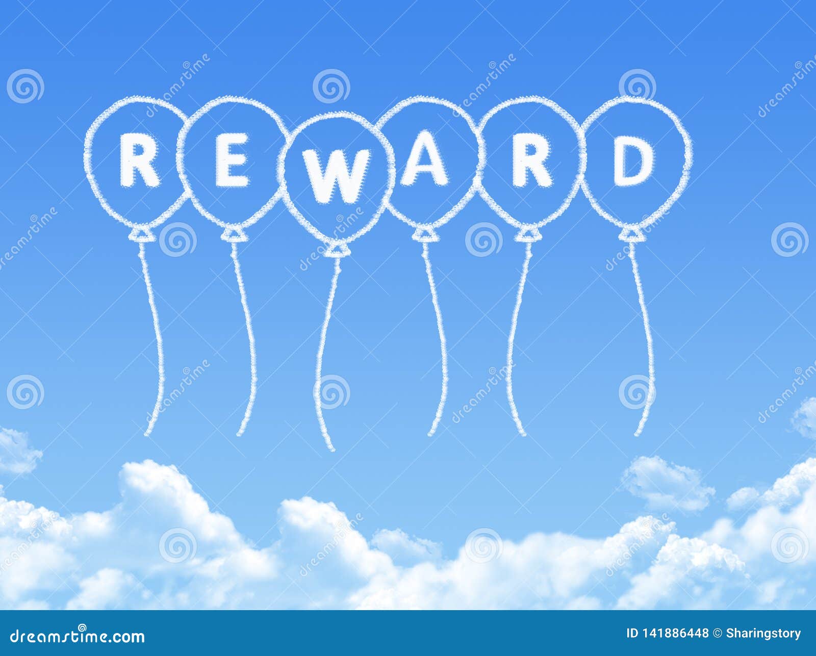 Cloud Shaped As Reward Message Stock Illustration - Illustration of ...