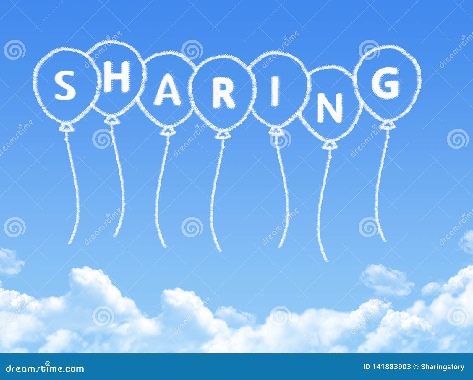 Cloud Shaped As Sharing Message Stock Illustration - Illustration of ...