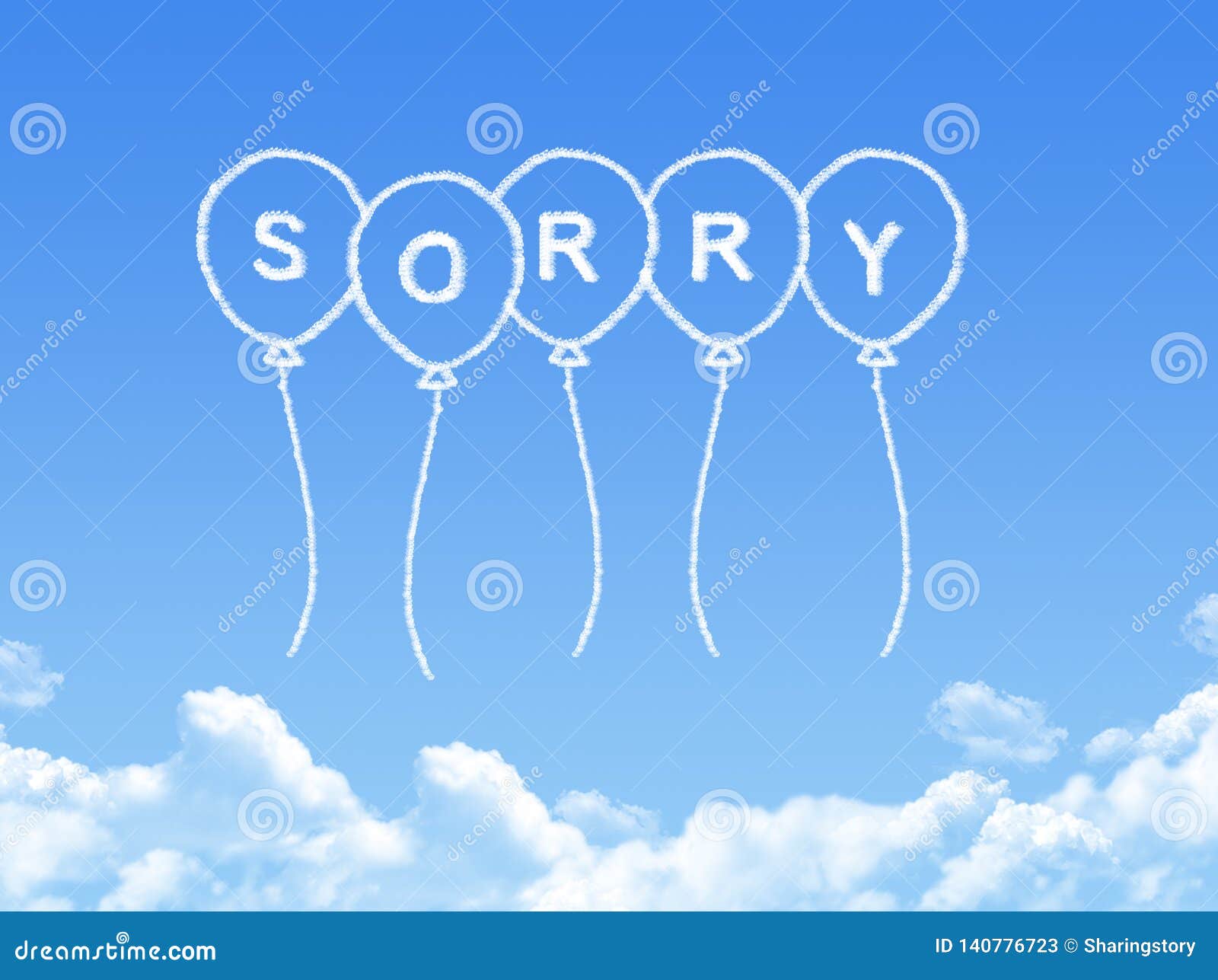 Cloud Shaped As Sorry Message Stock Illustration - Illustration of blow ...