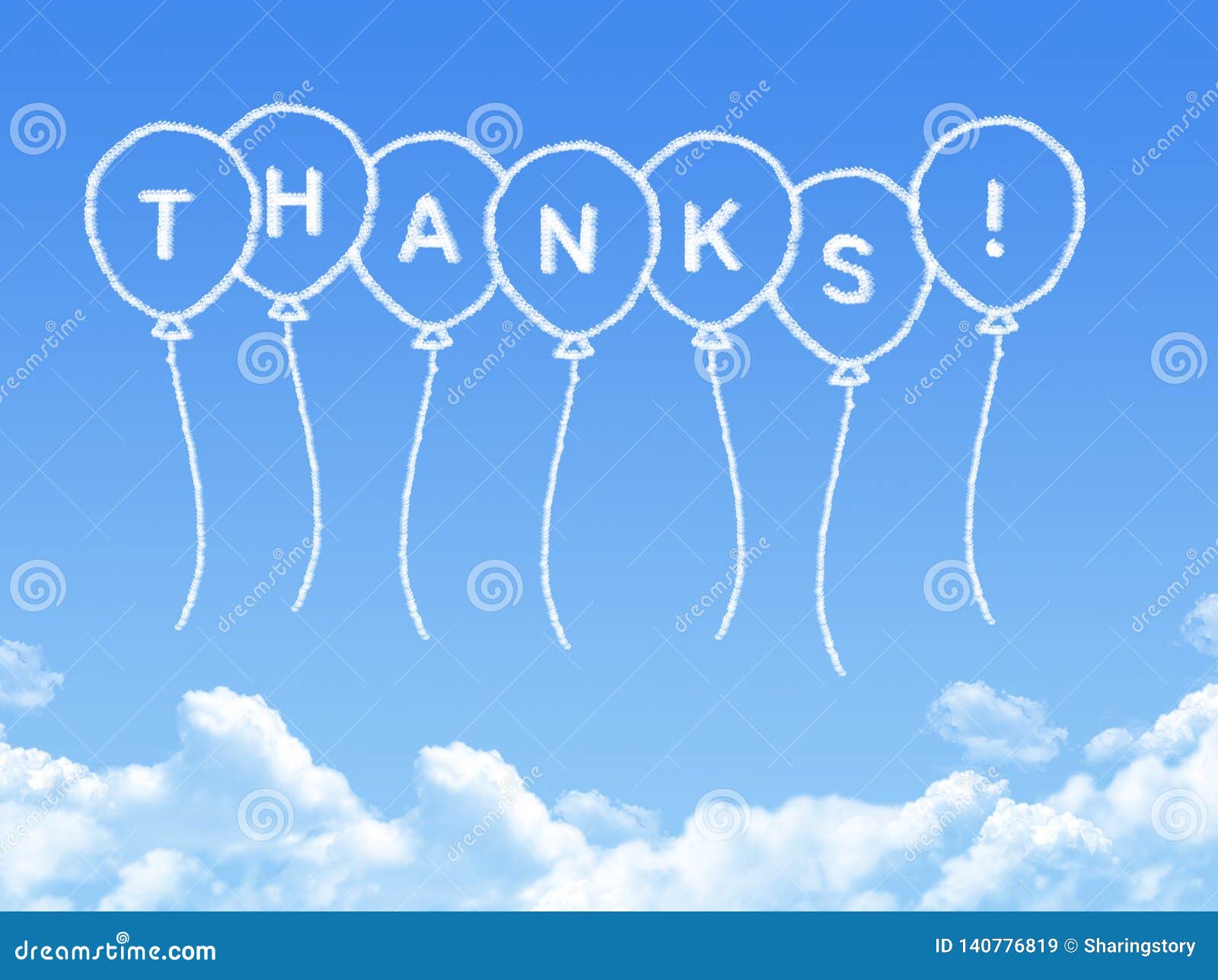 Cloud Shaped As Thank Message Stock Illustration - Illustration of blow ...