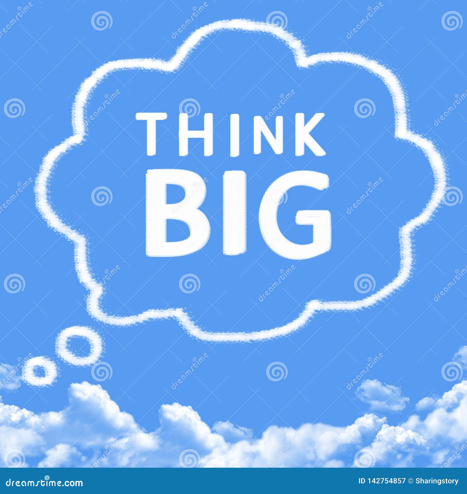 Cloud shaped as think big stock illustration. Illustration of dreams ...