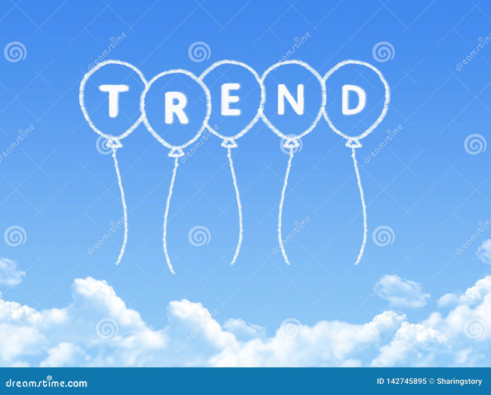 Cloud Shaped As Trend Message Stock Illustration - Illustration of ...