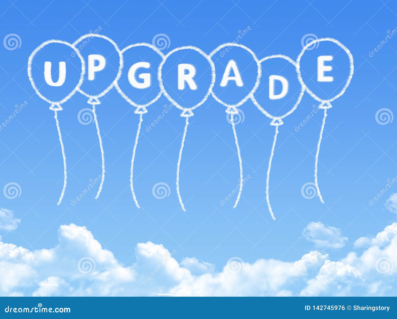 Cloud Shaped As Upgrade Message Stock Illustration - Illustration of ...