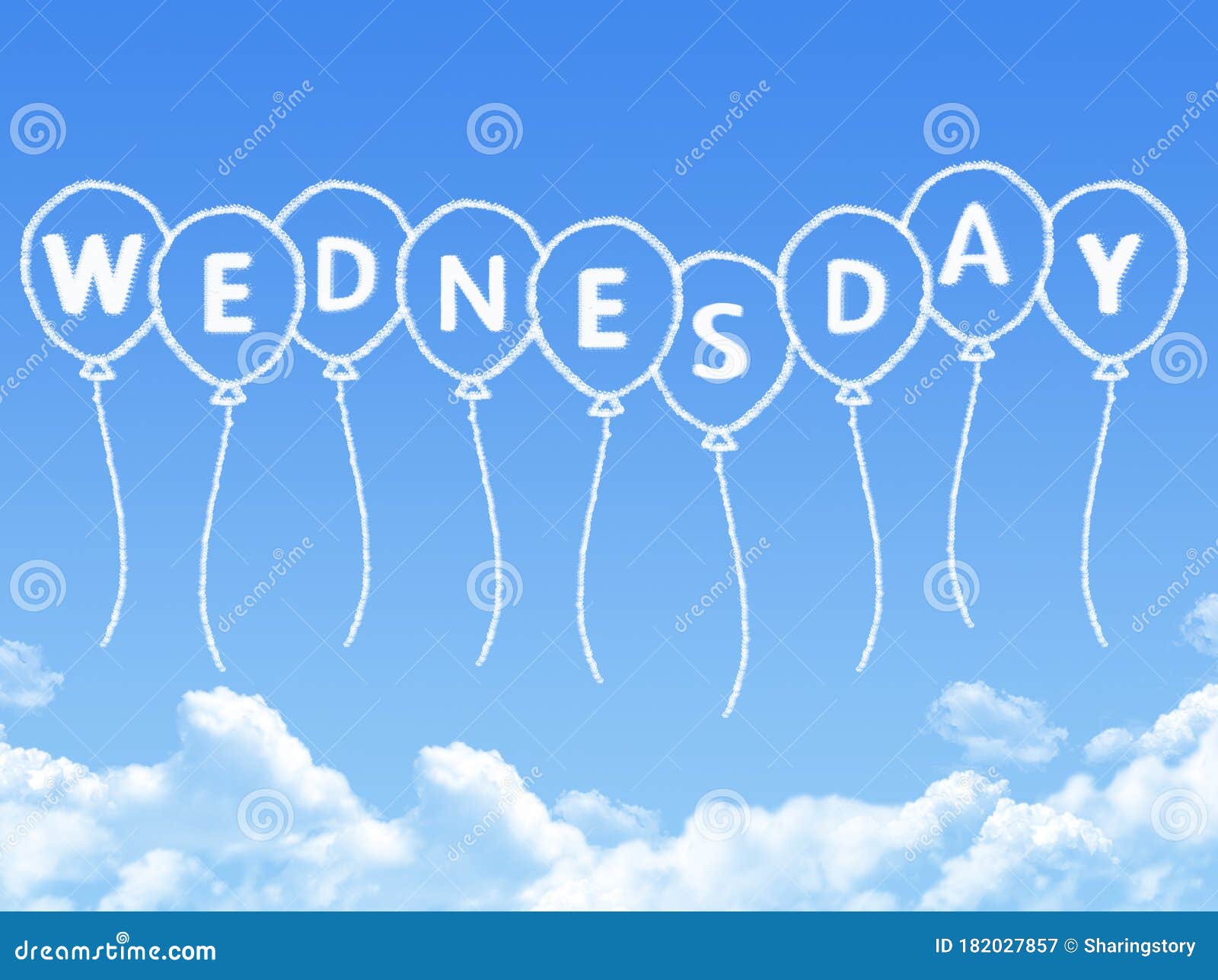Cloud Shaped As Wednesday Message Stock Image - Image of hope, message ...