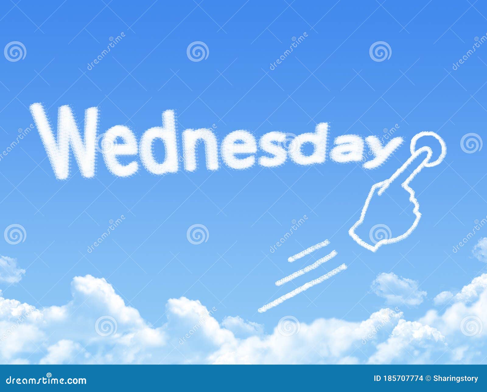 Cloud Shaped As Wednesday Message Stock Photo - Image of blue, date ...