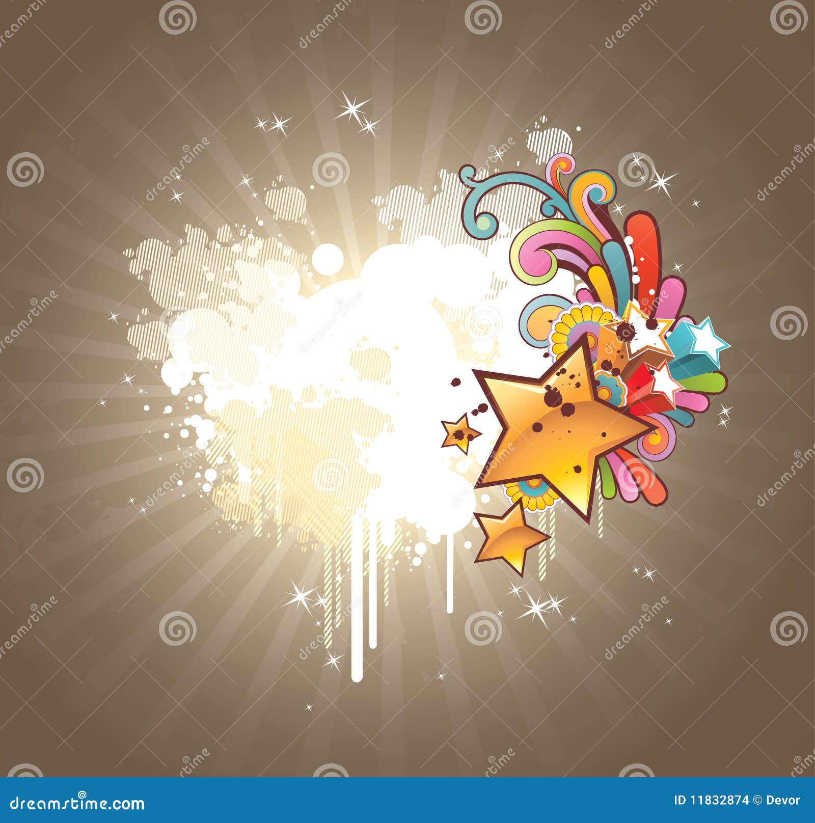 Cloud Shaped Frame with Colored Ornament Stock Vector - Illustration of ...