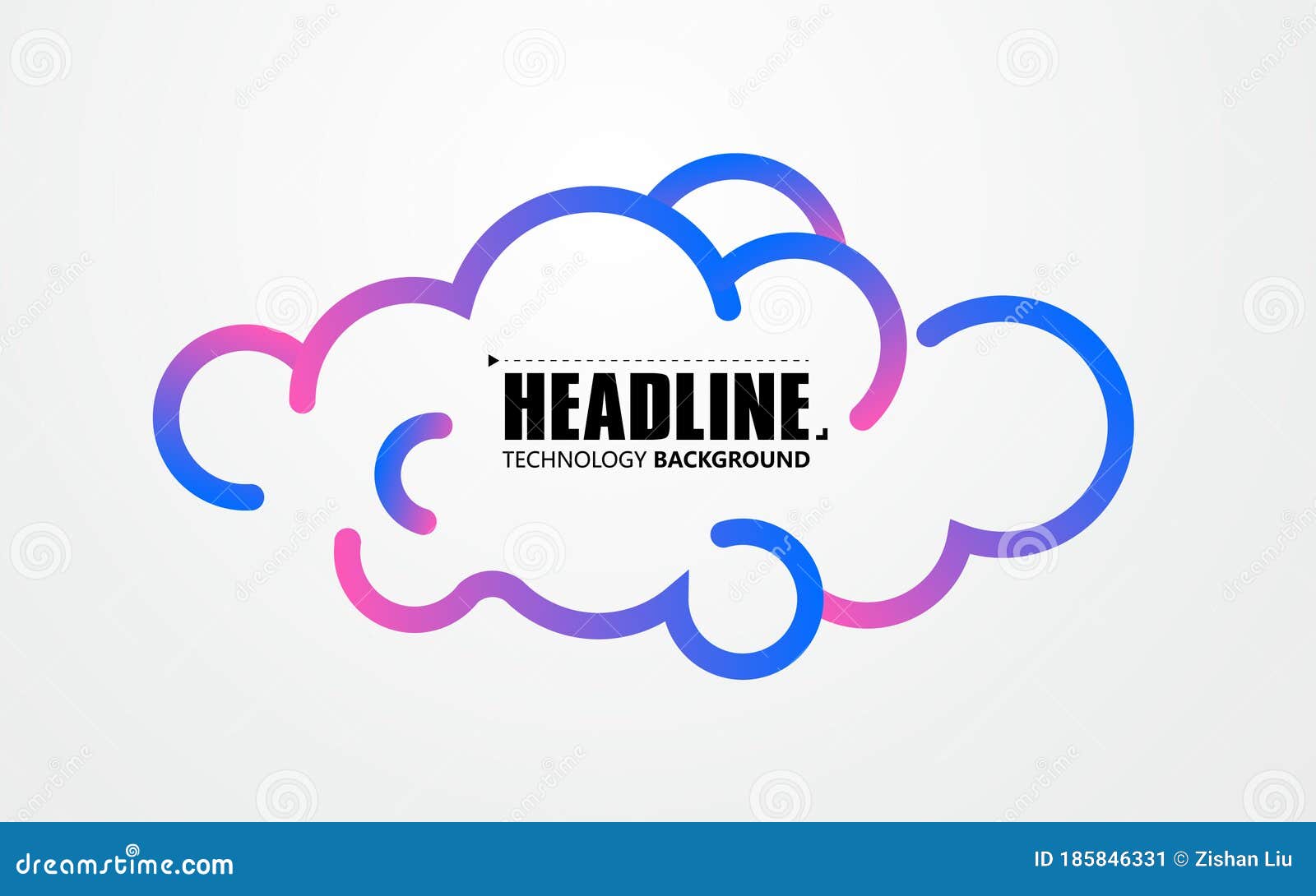 Cloud Shaped Graphic Design Composed of Arcs, Vector Illustration Stock ...