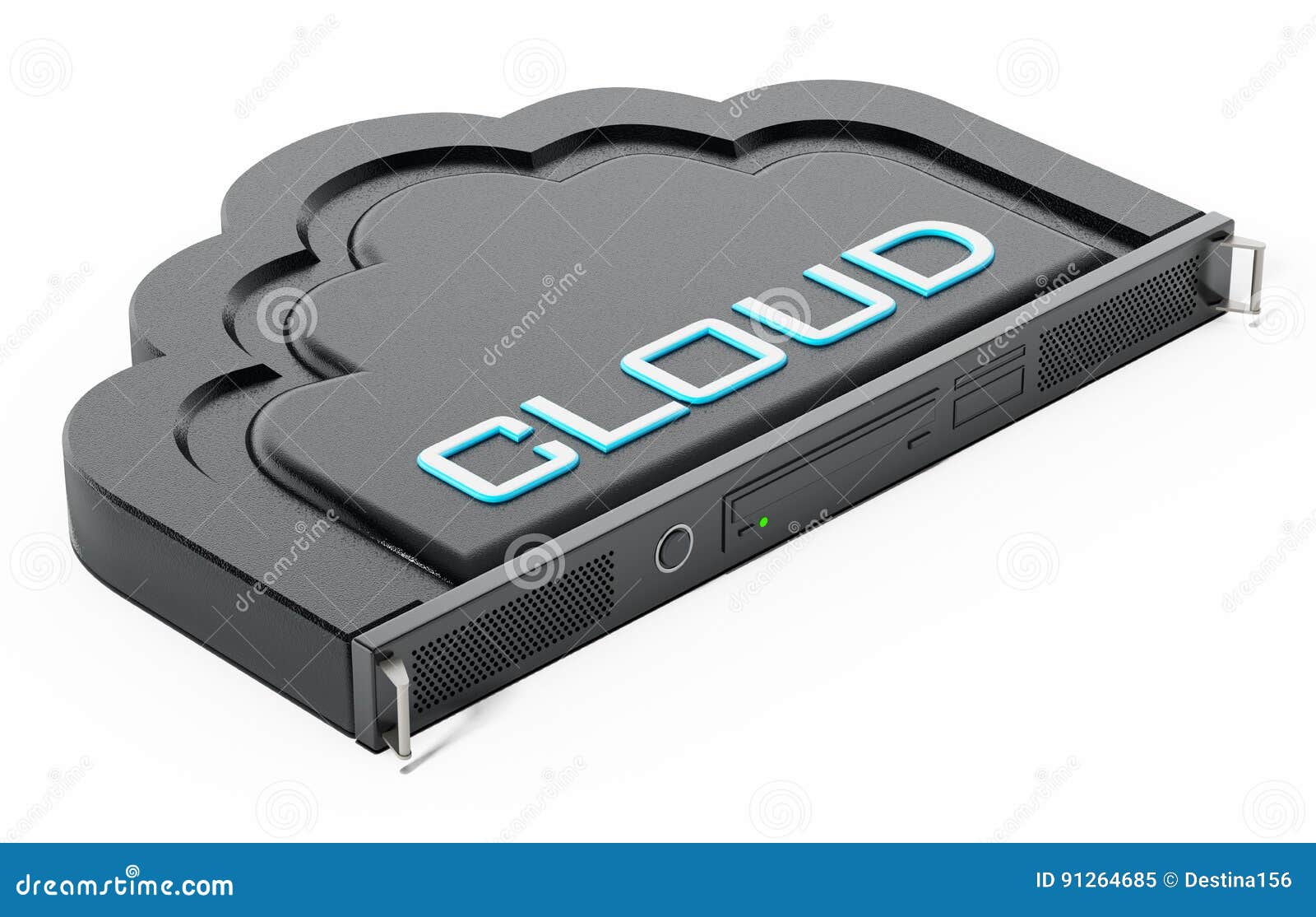 Cloud Shaped Network Server Rack. 3D Illustration Stock Illustration ...