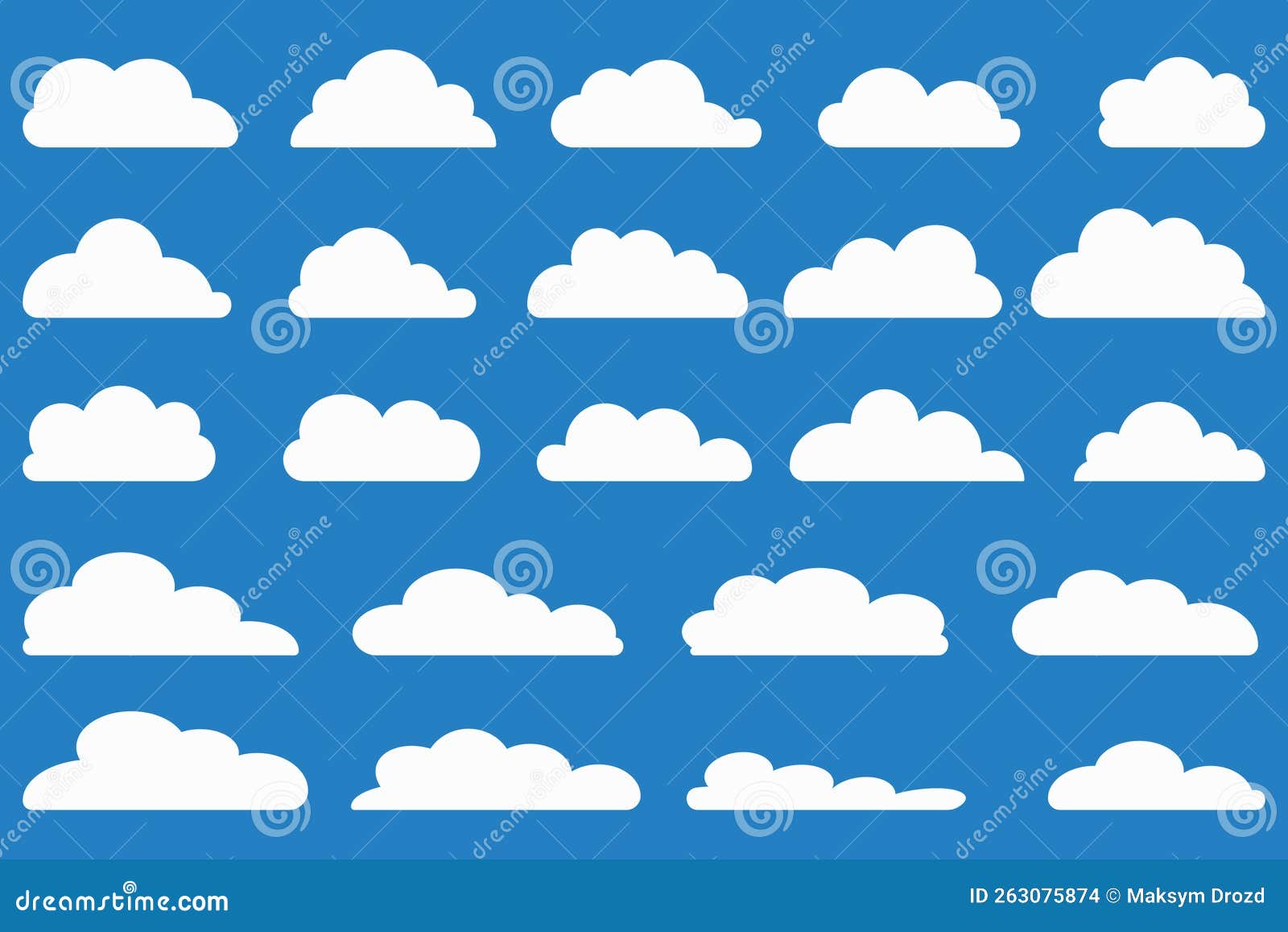 Cloud Shapes. Clouds Pack in Flat Style for Design Element in White ...