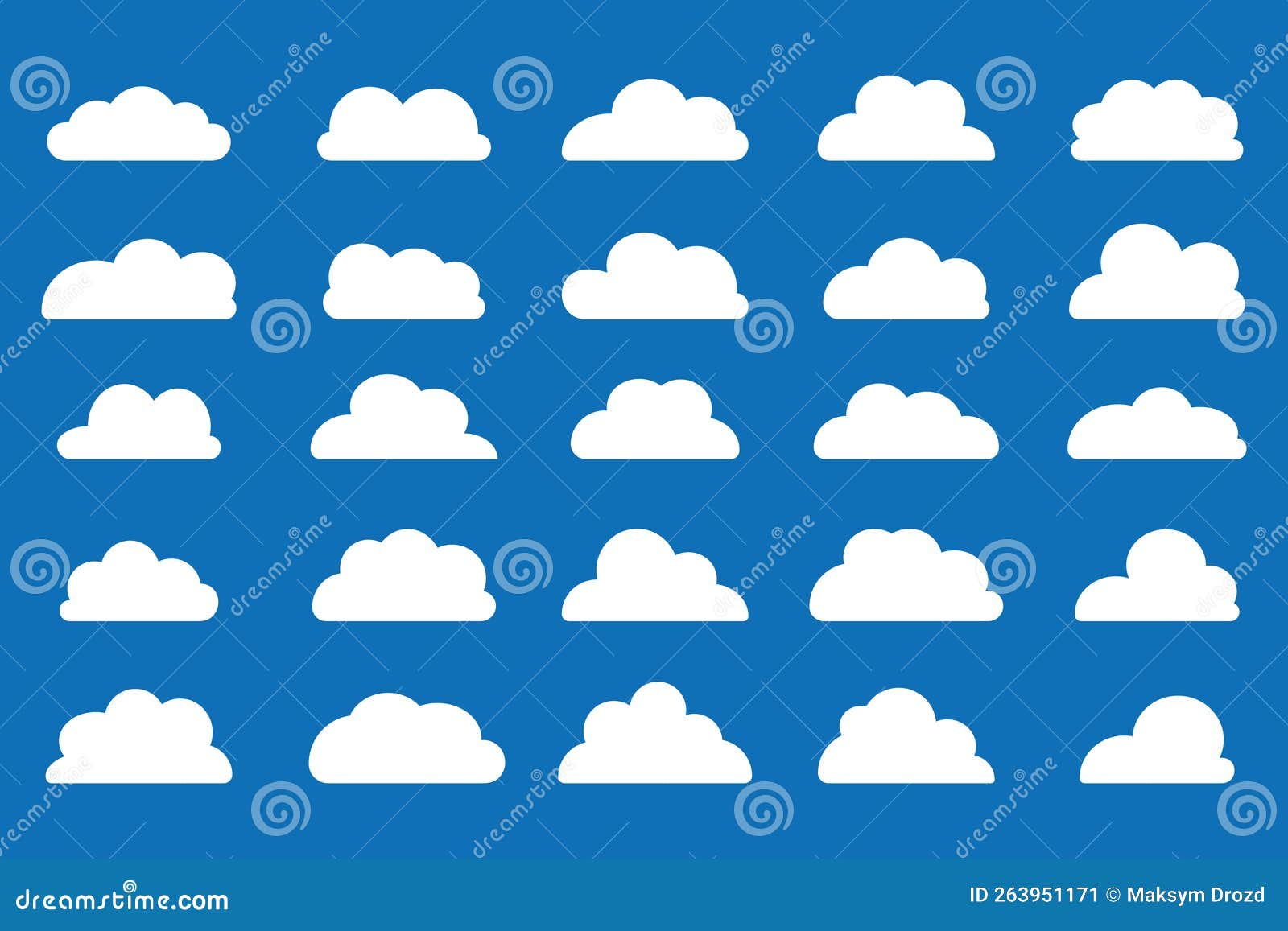 Cloud Shapes. Clouds Pack in Flat Style for Design Element in White ...