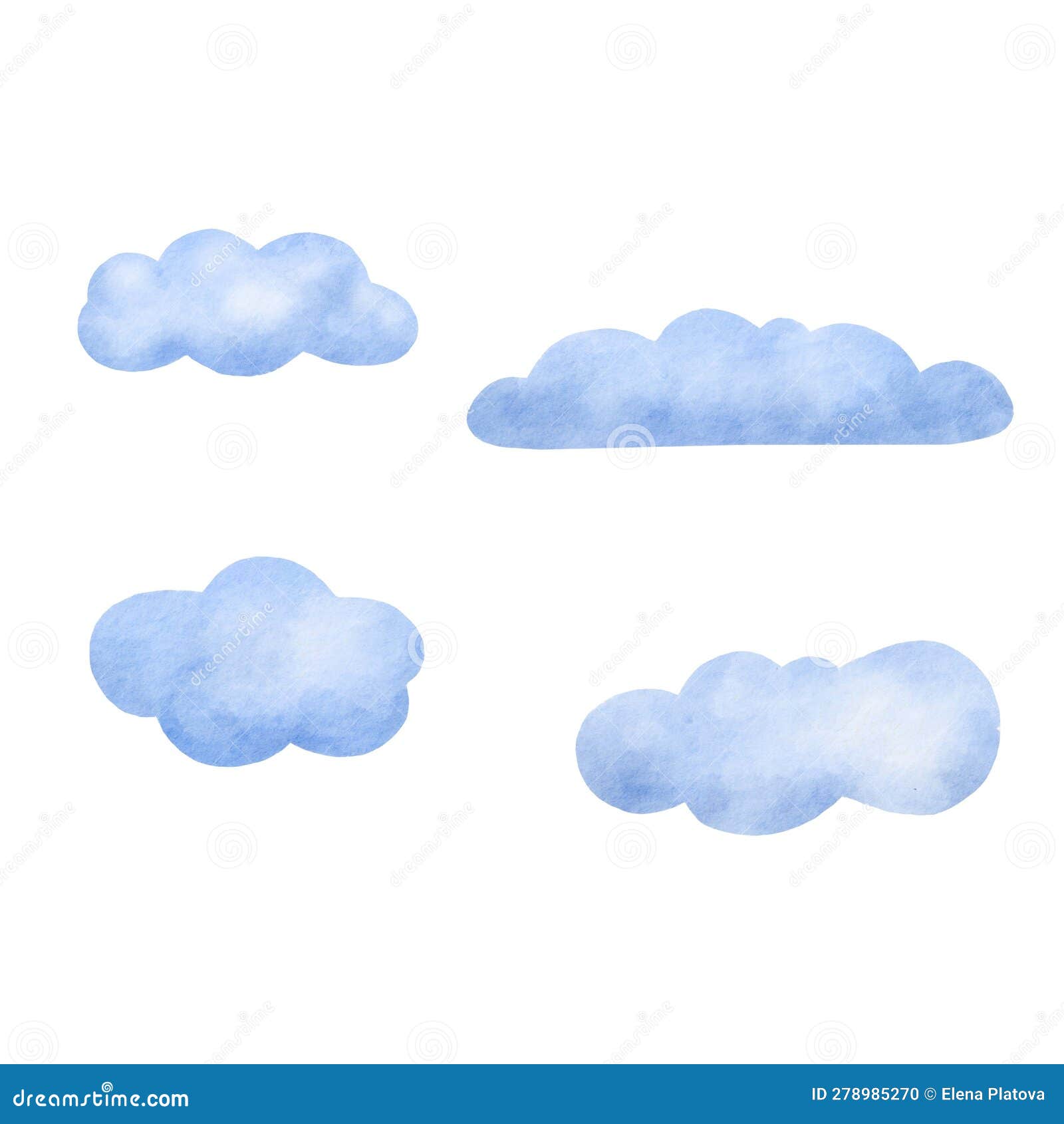 Cloud Shapes Collection. Set of Cloud Different Forms Stock ...