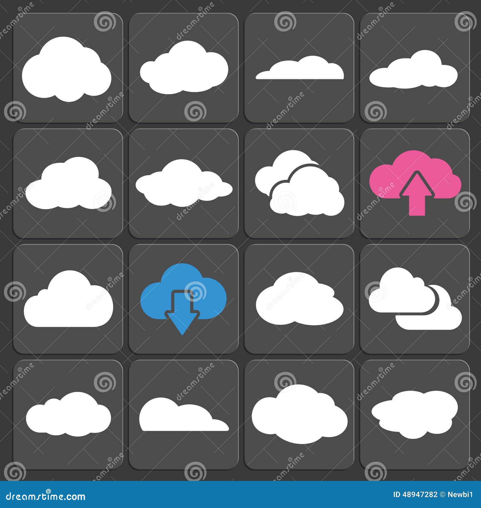 Cloud shapes vector set stock vector. Illustration of computing - 48947282