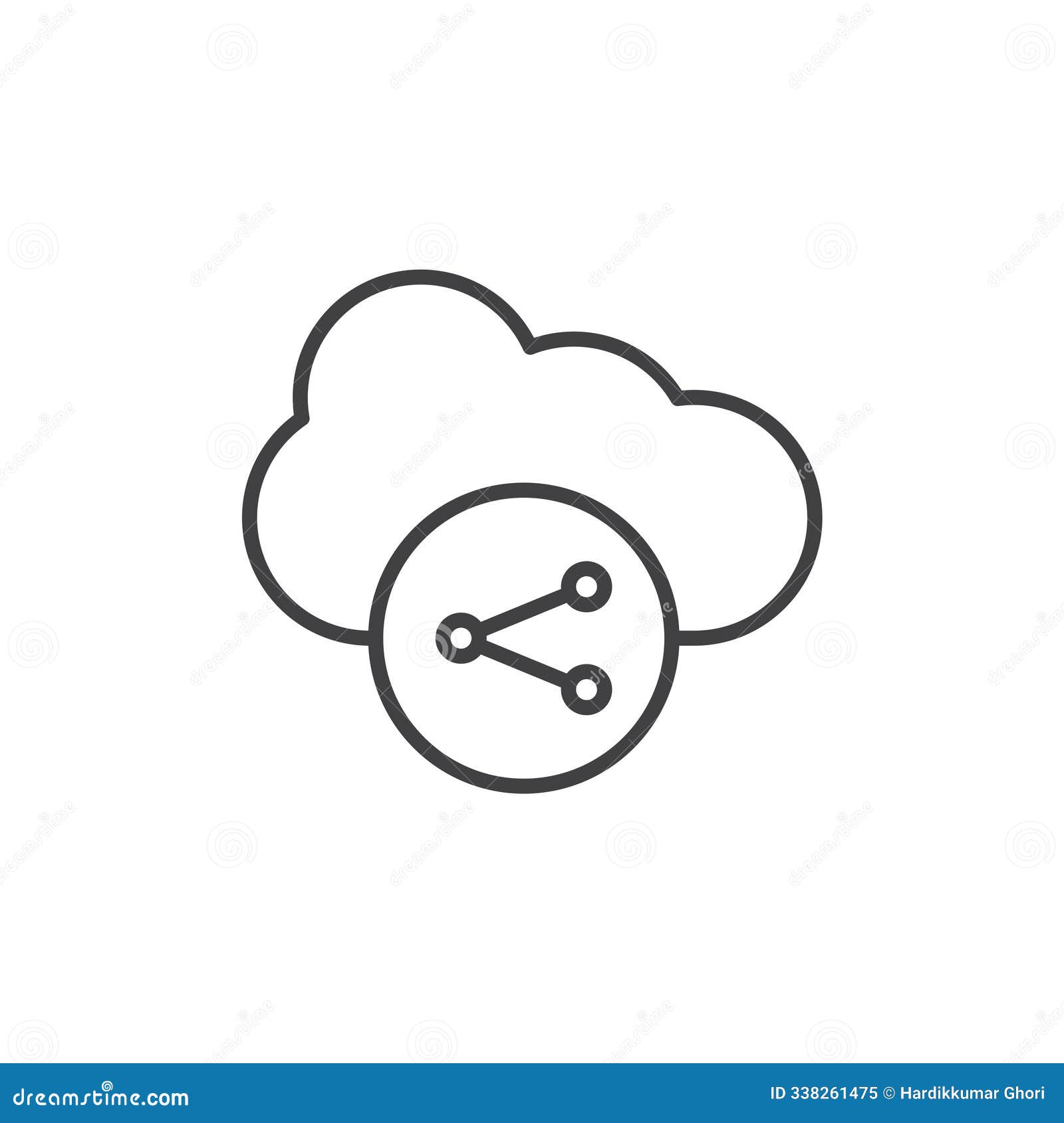 Cloud Share Icon Set. Data Sync To Cloud Storage Vector Symbol. Transfer Cloud Computing Server ...