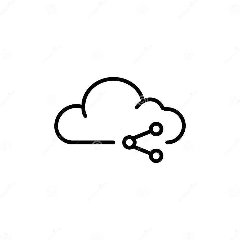 Cloud Share Symbol Icon for File Sharing and Collaboration Stock Vector ...