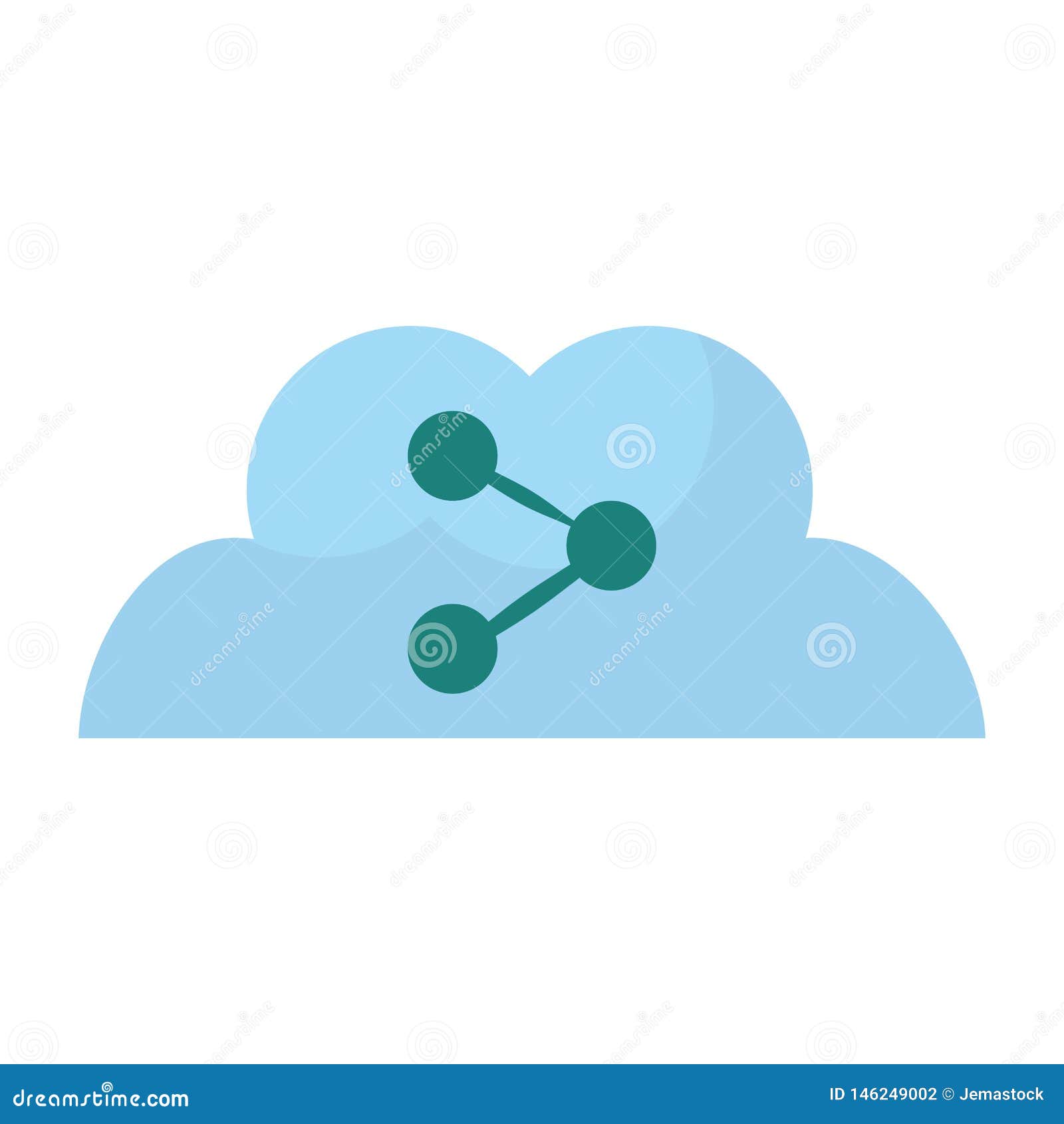 Cloud and sharing icon stock vector. Illustration of innovation - 146249002