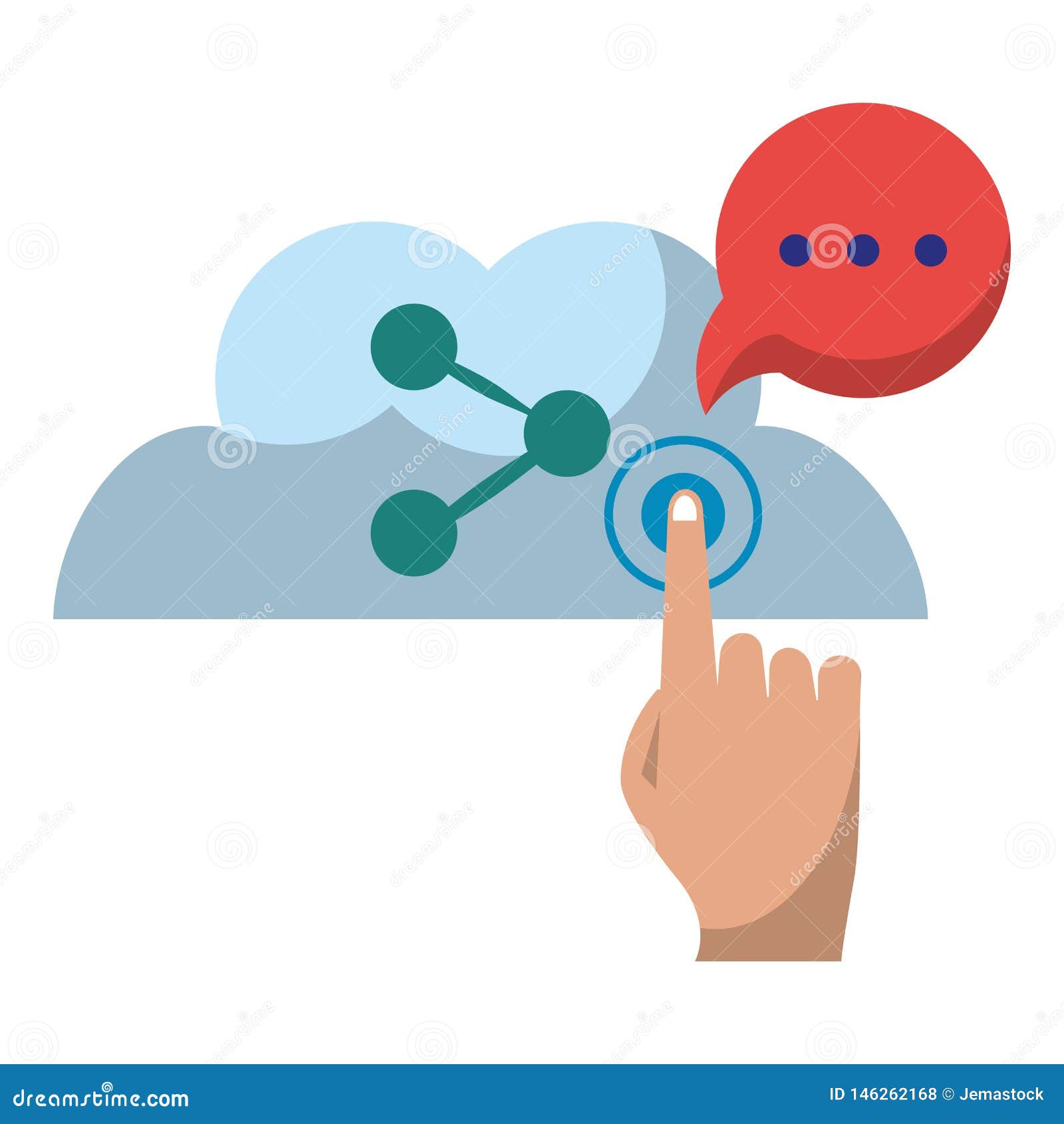 Cloud and Sharing and Power Bottom Stock Vector - Illustration of ...