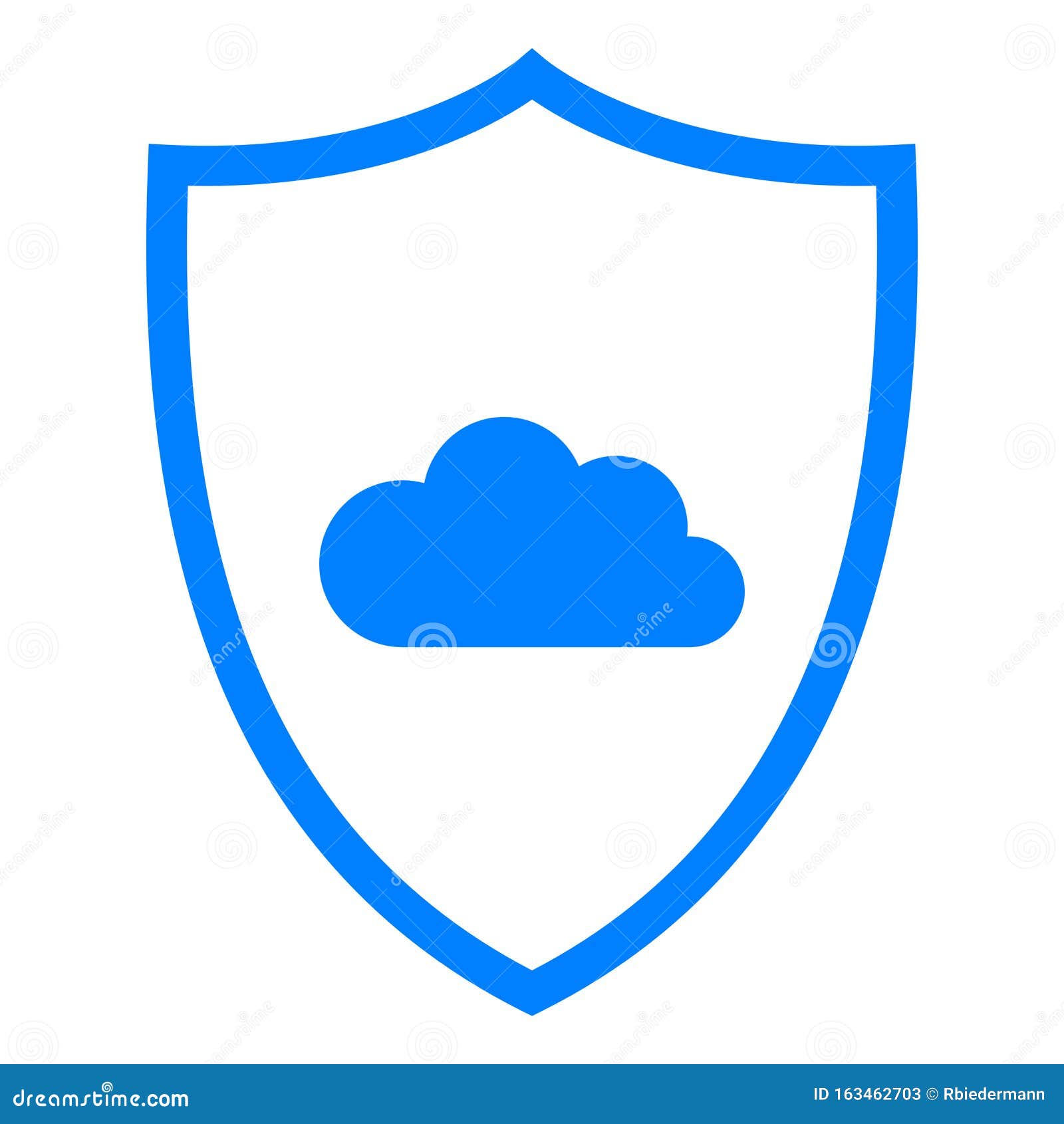 Cloud and shield stock vector. Illustration of protection - 163462703